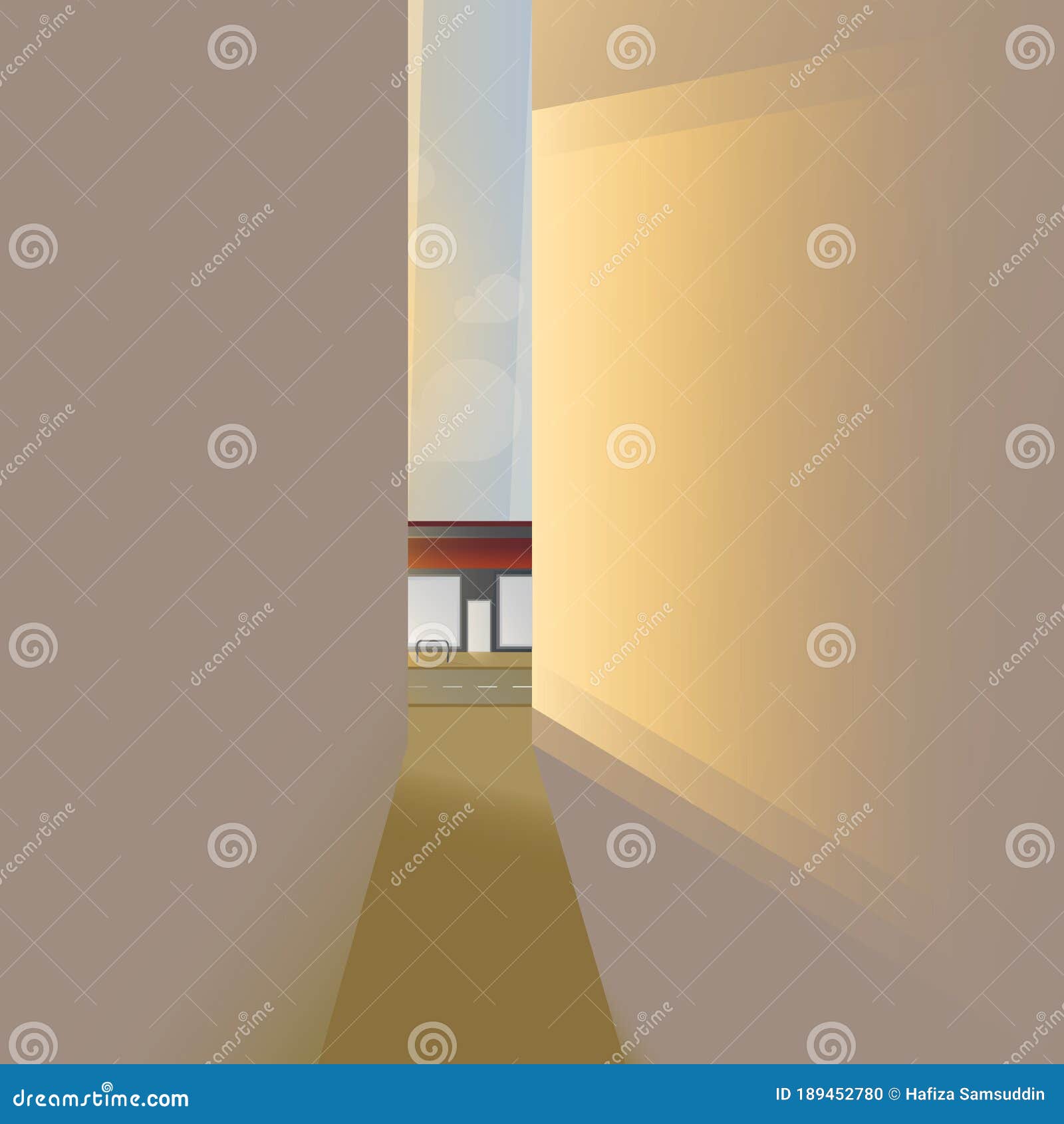 Street Alley. Vector Illustration Decorative Design Stock Vector ...