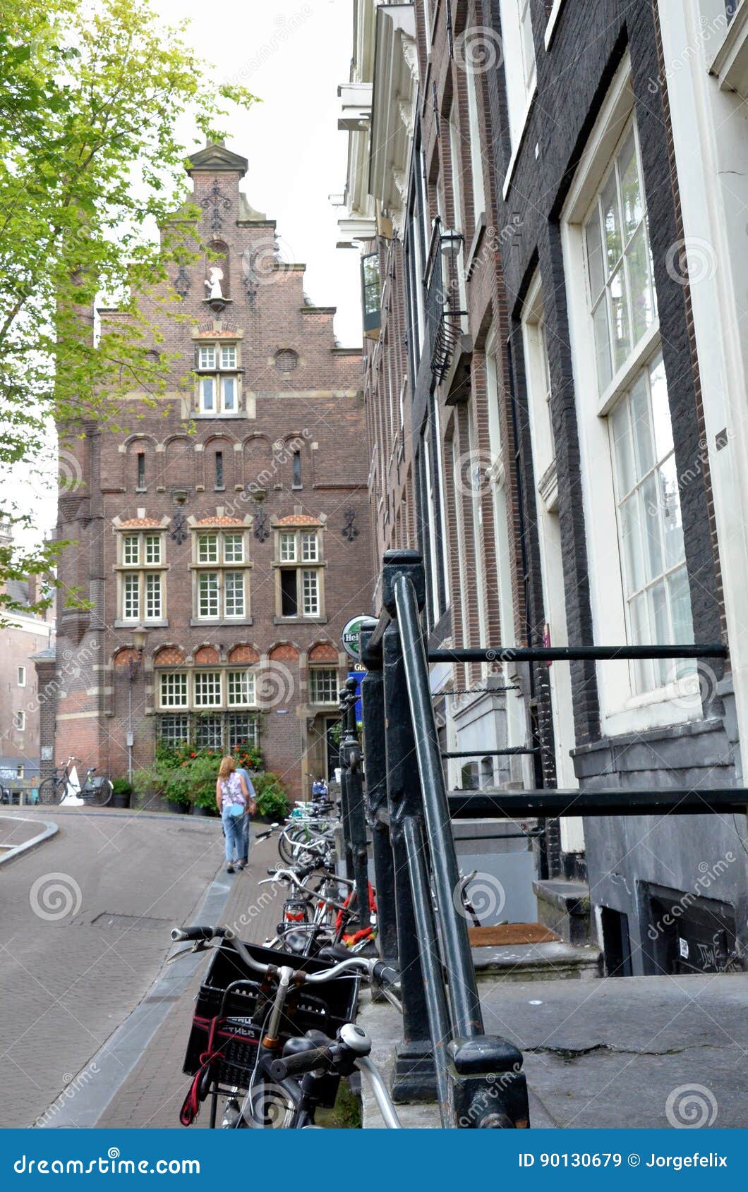Street in Amsterdam editorial stock image. Image of monument - 90130679