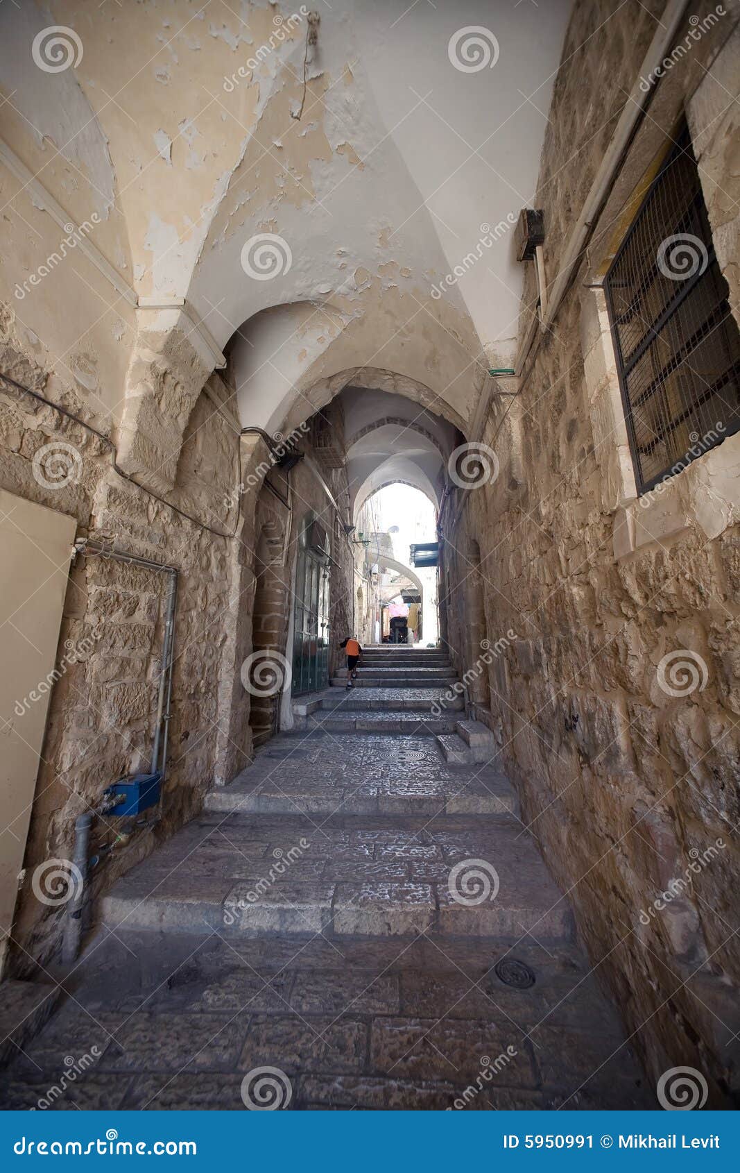 Street in the Arab Quarter of the Old City of Jeru Stock Image - Image ...