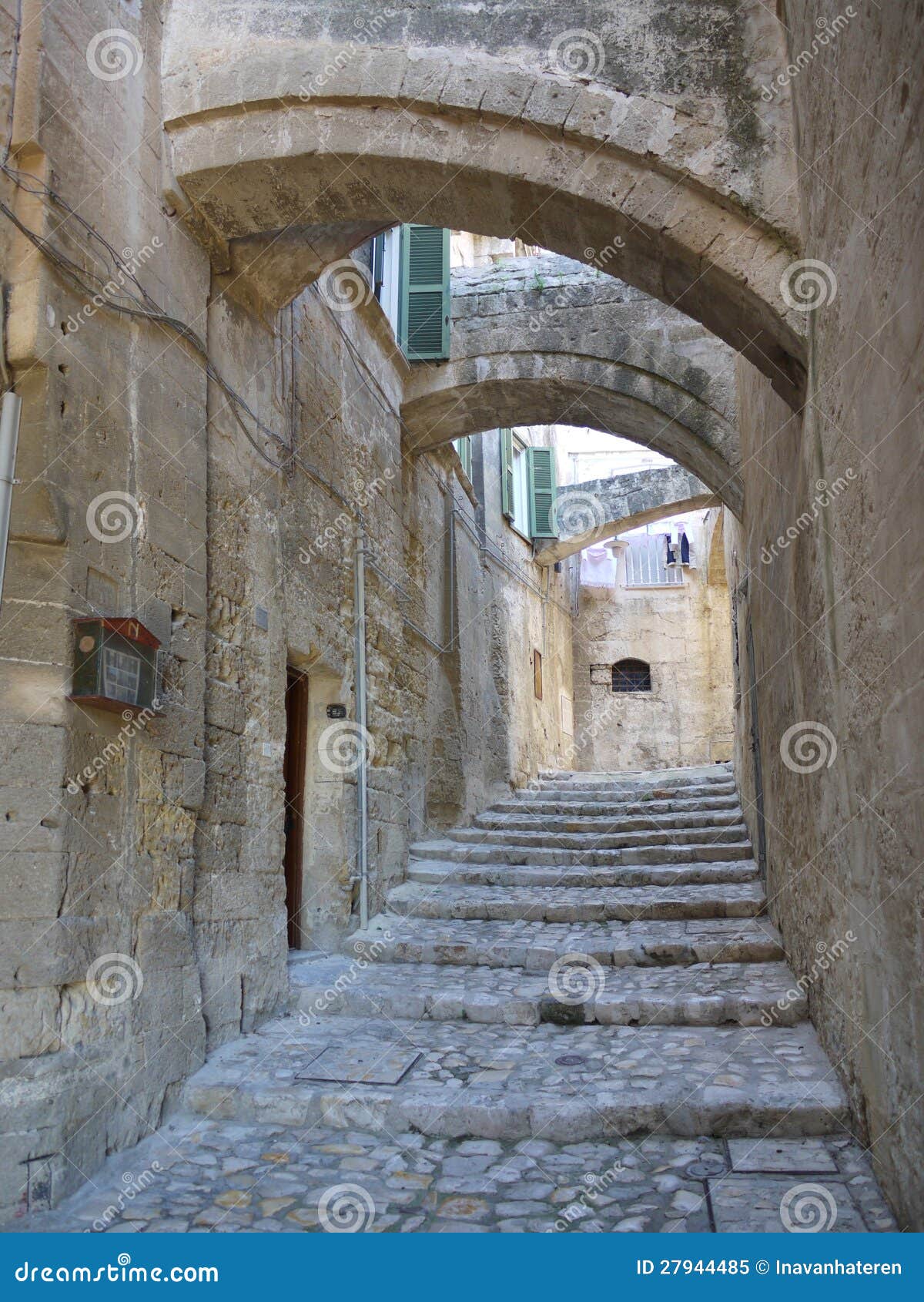 A Street with Arches and a Stairway Stock Image - Image of central ...