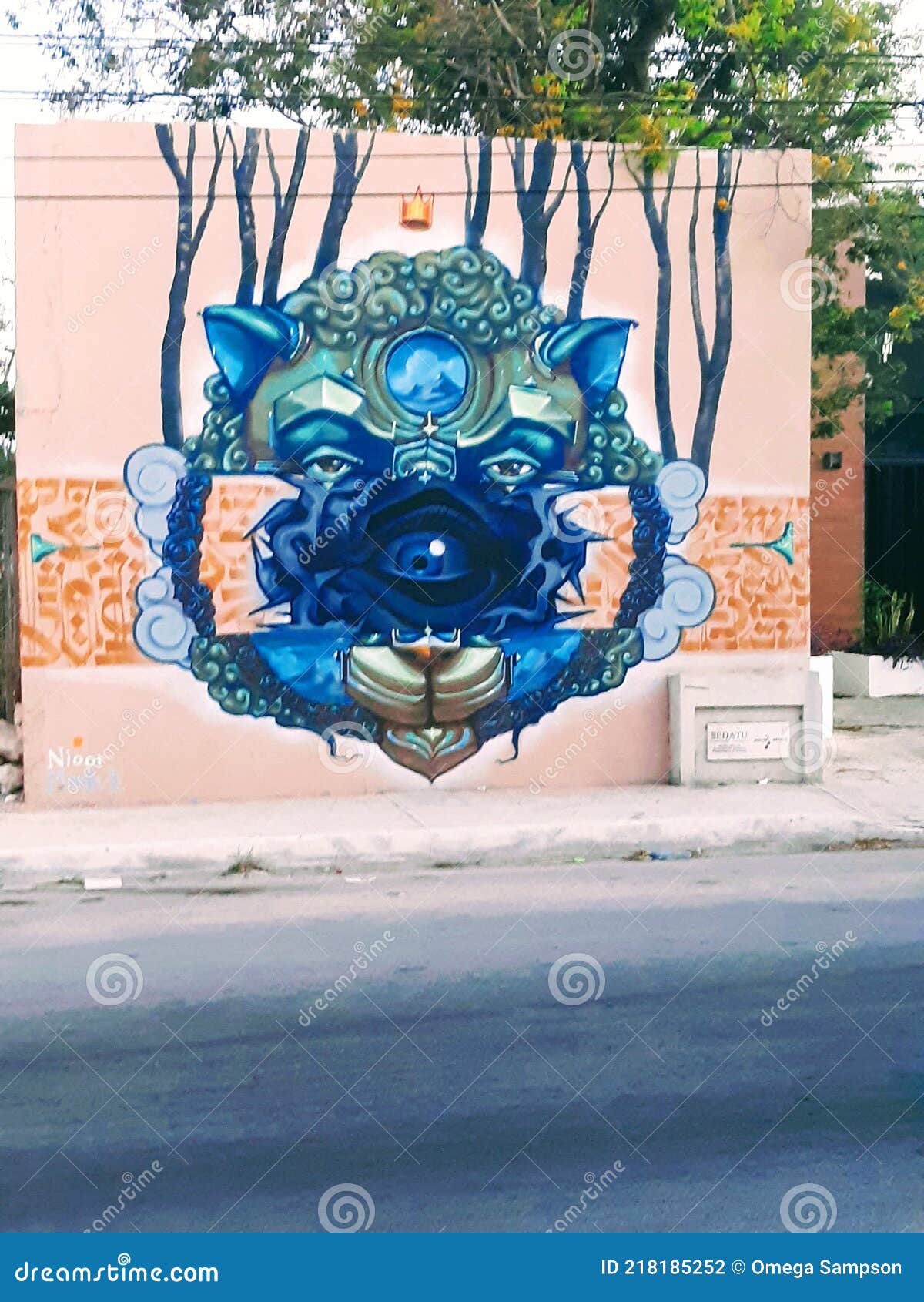 Street Art Mural in Tulum Mexico with Greenery Editorial Photography ...