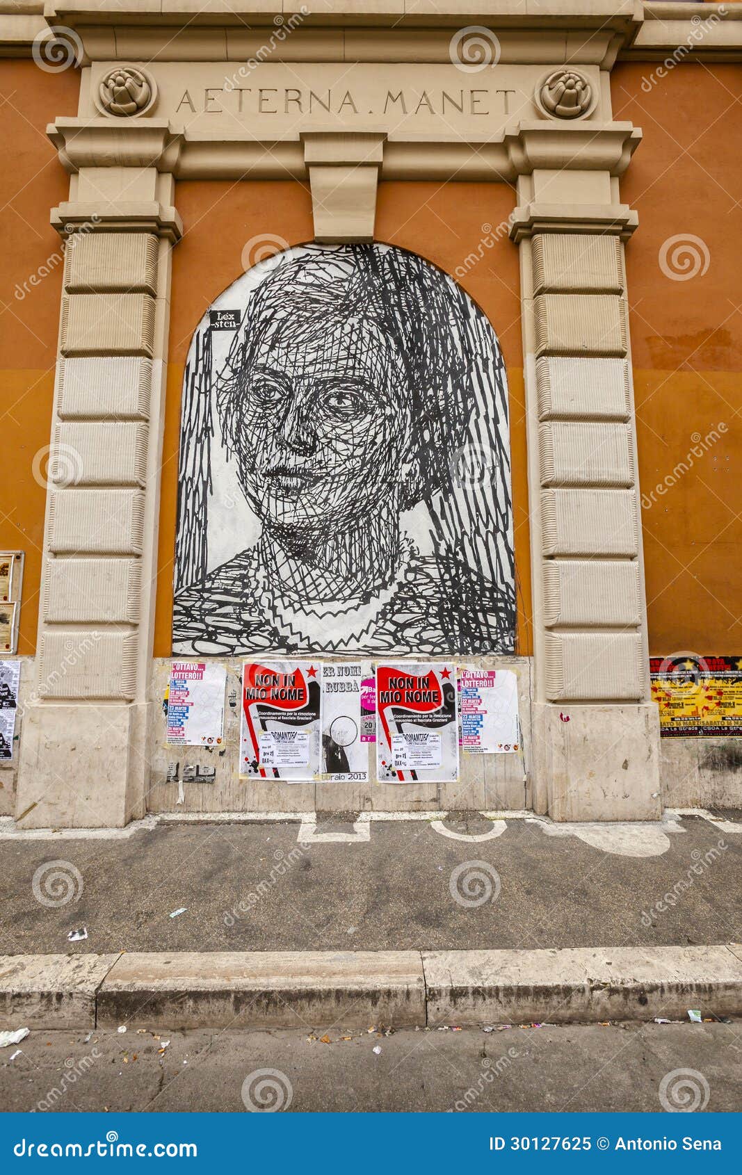 Murale in rome editorial image. Image of grunge, adult - 30127625