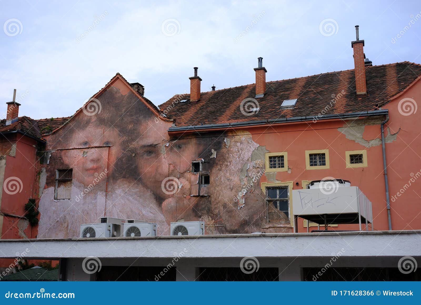 Street Art in an Old Town, Murals, Graffiti. Open Art. Editorial Photo ...