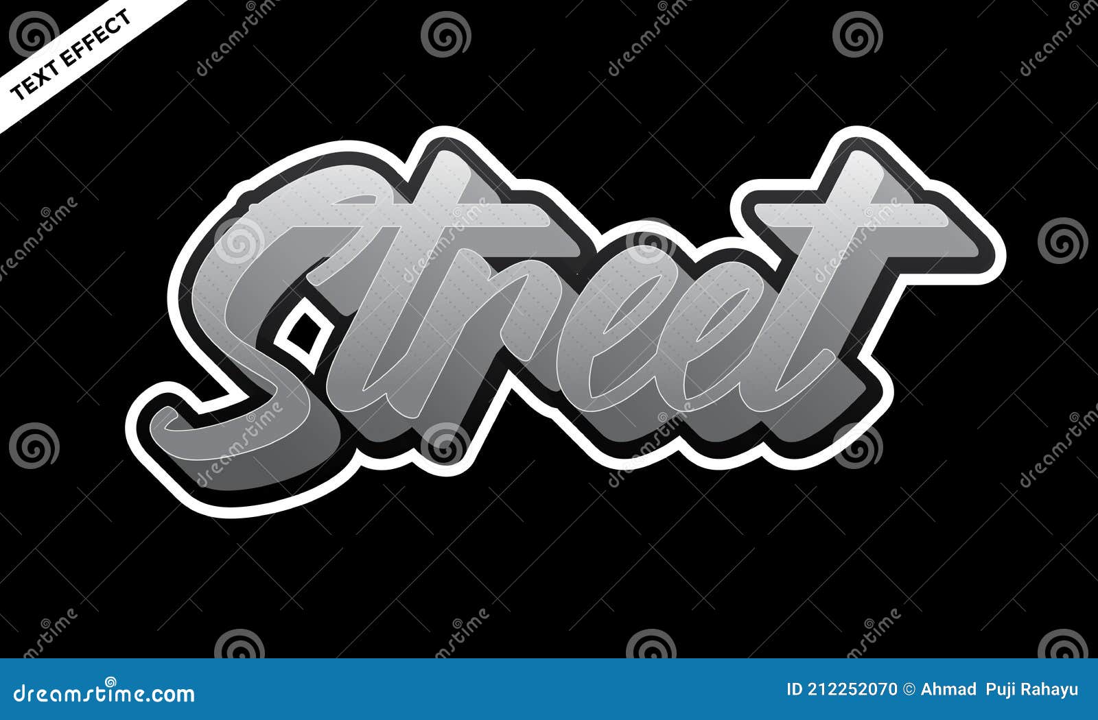 Street Art Script 3d Modern Text Effect Stock Vector - Illustration of ...