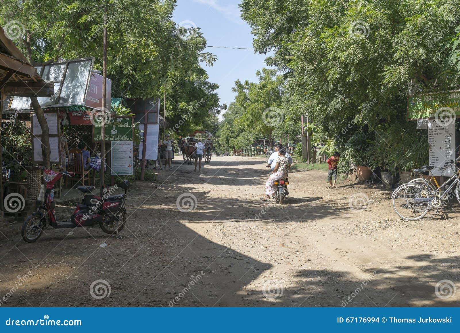 Street in Bagan editorial stock image. Image of transport - 67176994