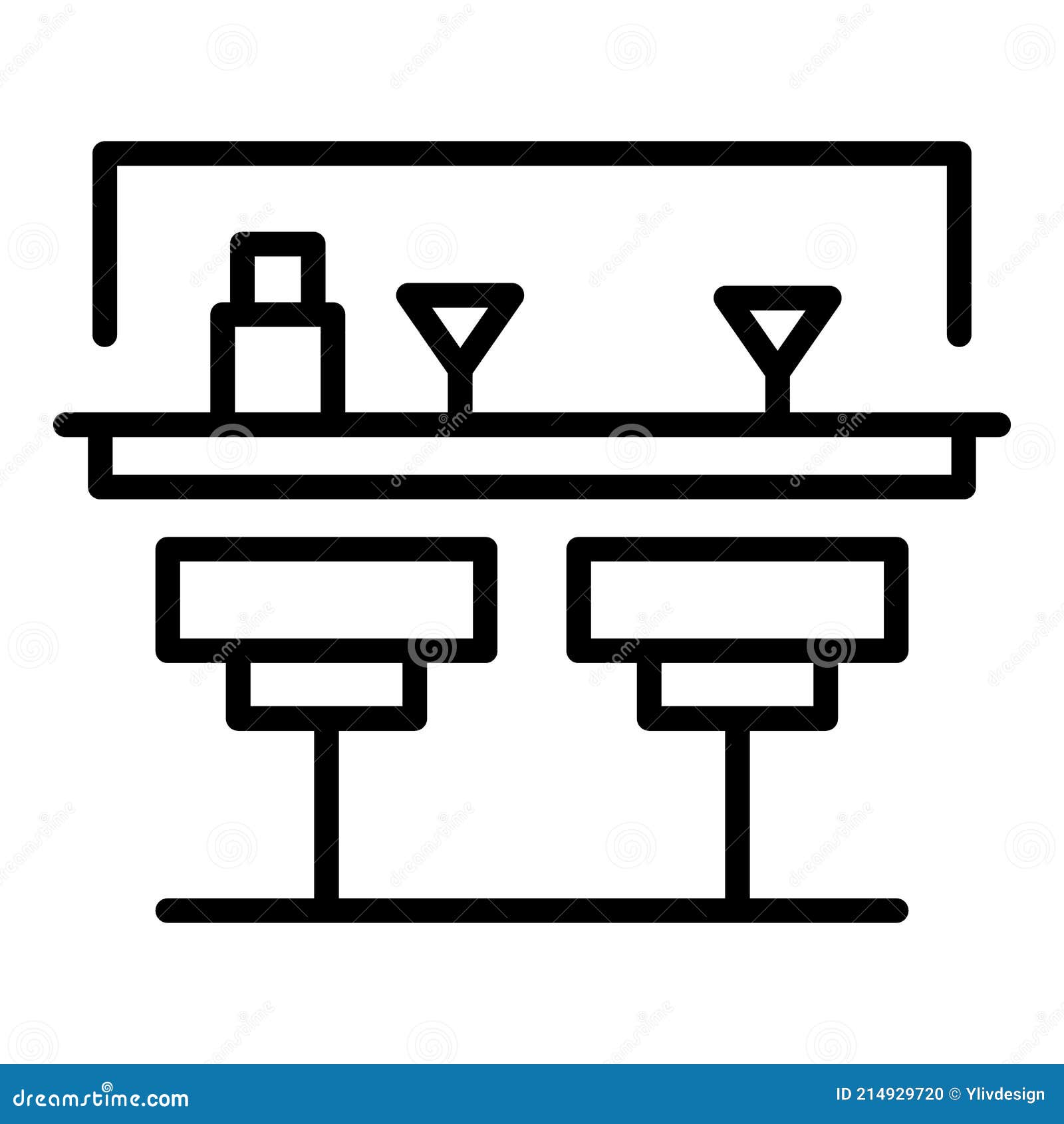 Street Bar Counter Icon, Outline Style Stock Vector - Illustration of ...