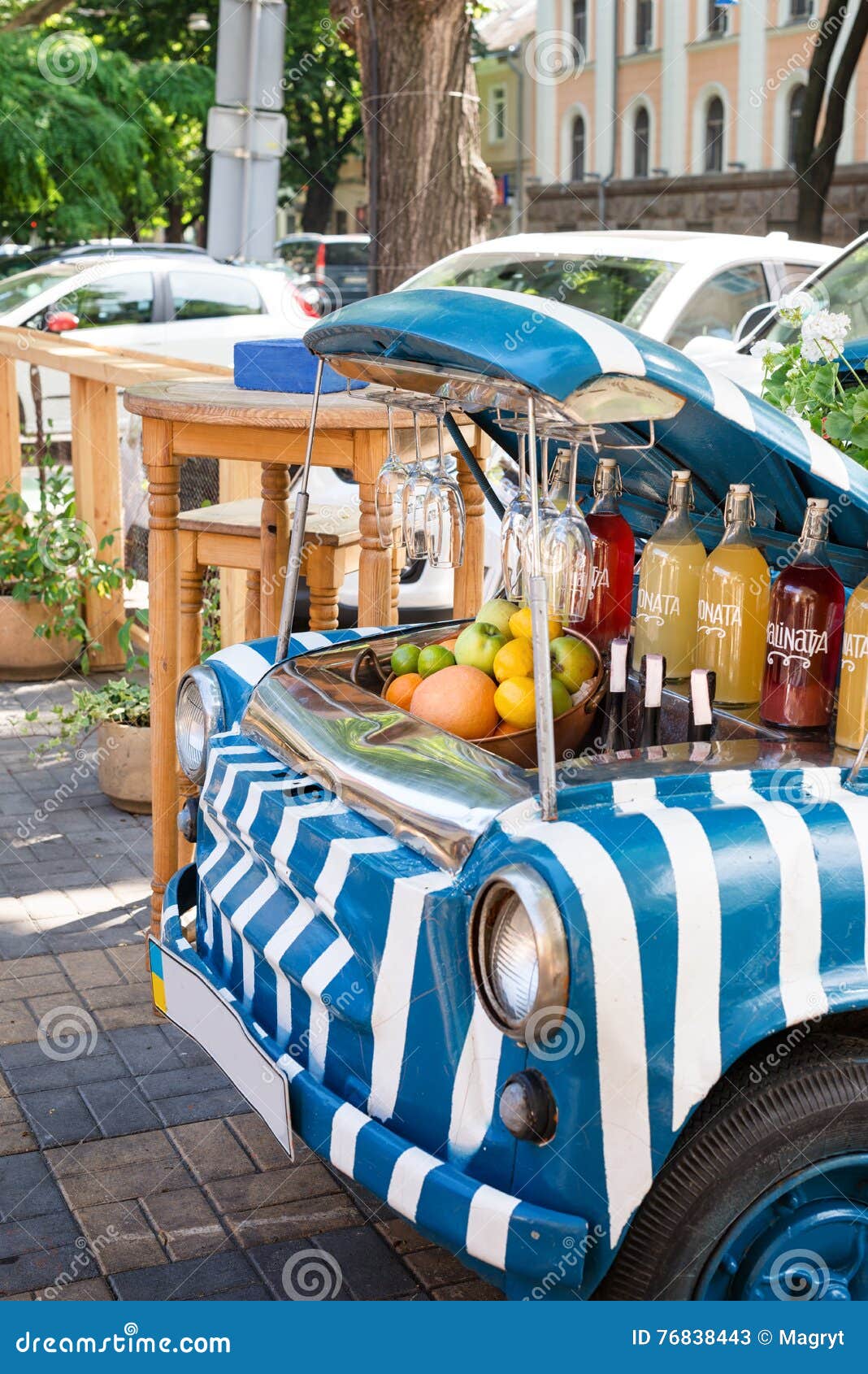 Street Bar Inside the Old Vintage Car. Stock Image - Image of funny ...