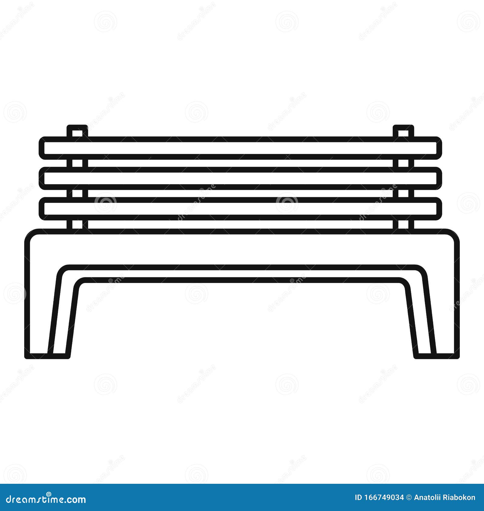 Street Bench Icon, Outline Style Stock Vector - Illustration of front ...