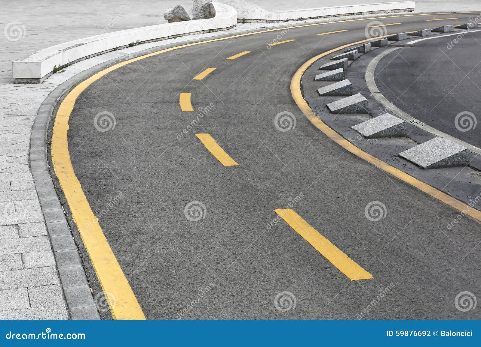 Street Bend stock photo. Image of transport, markings - 59876692
