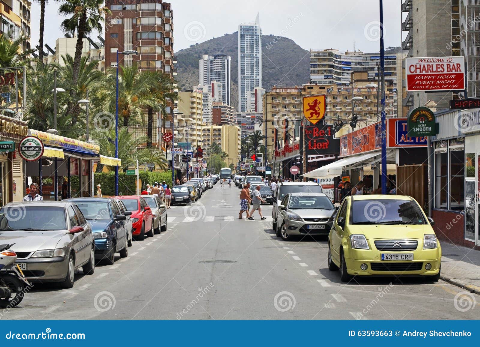 Street in Benidorm Town. Spain Editorial Stock Photo - Image of costa ...