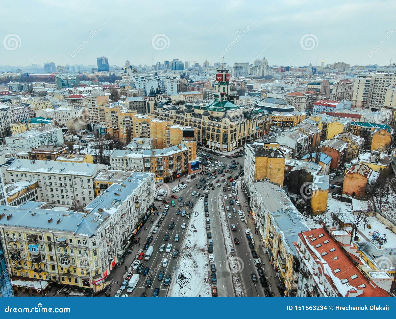 Street of the Big City from a Bird`s Eye View Editorial Stock Image ...