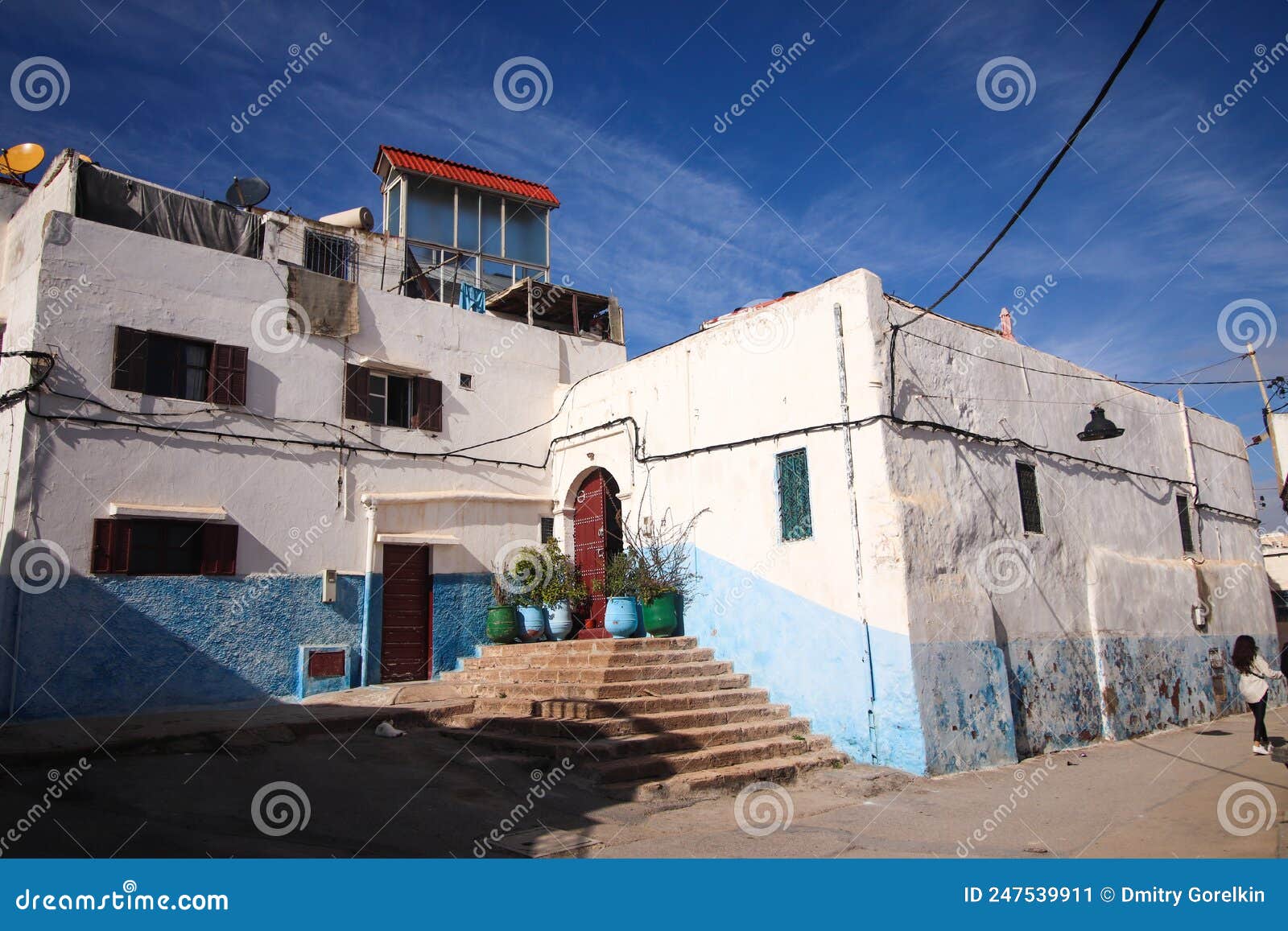 Street with Blue House in Rabat, Morocco Stock Image - Image of ...
