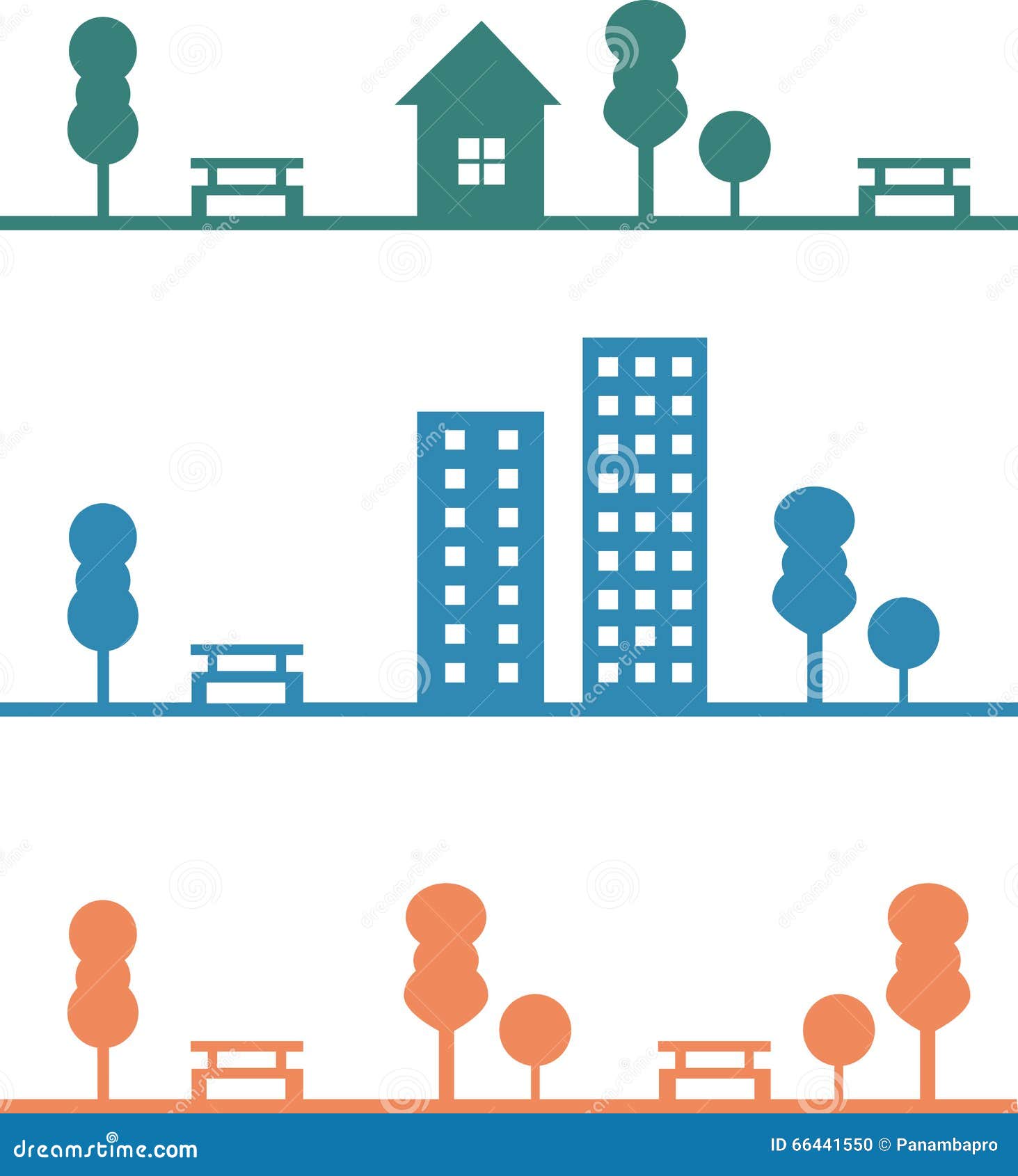 Street border stock vector. Illustration of silhouette - 66441550