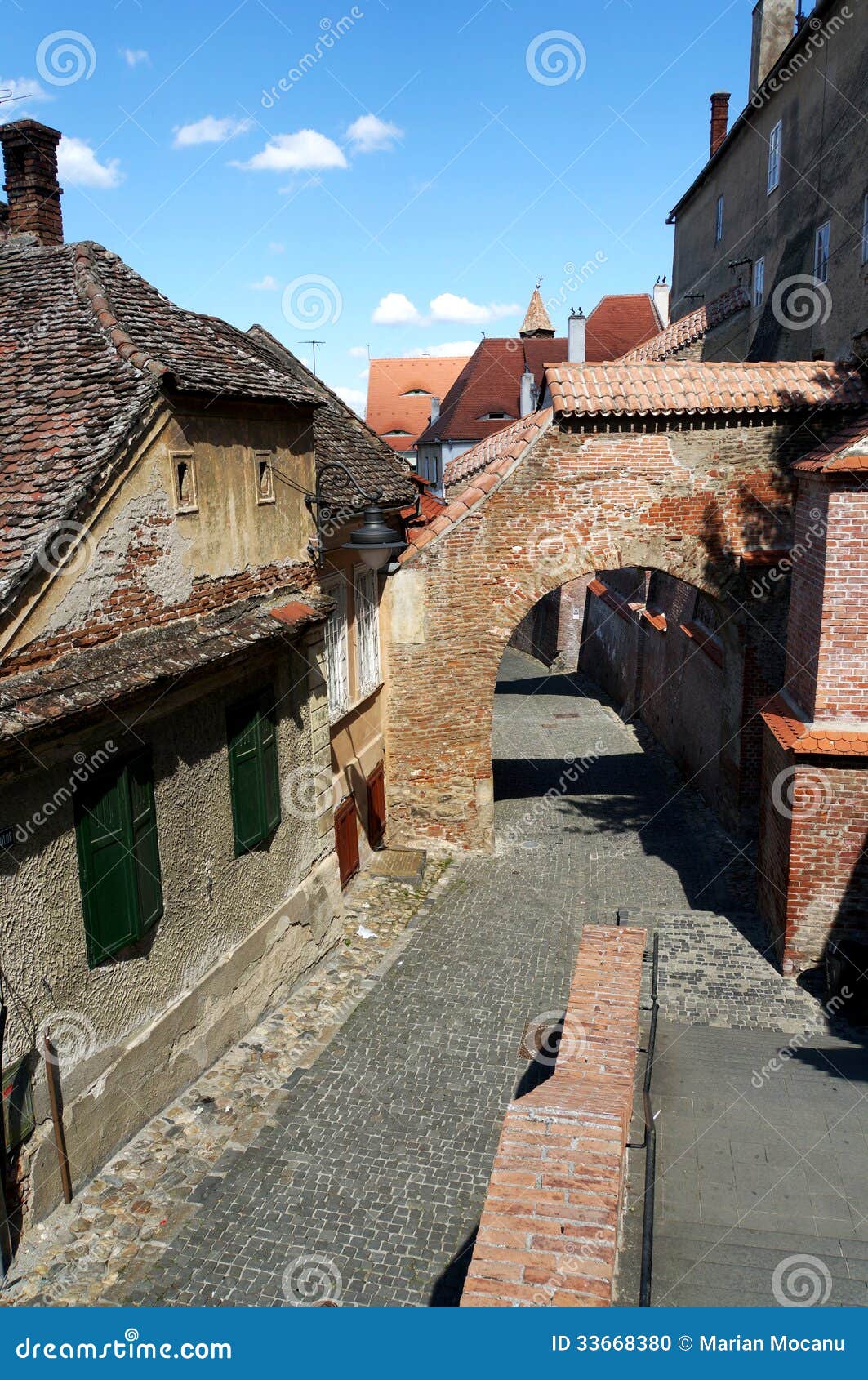 Street with brick arches stock photo. Image of roof, curve - 33668380