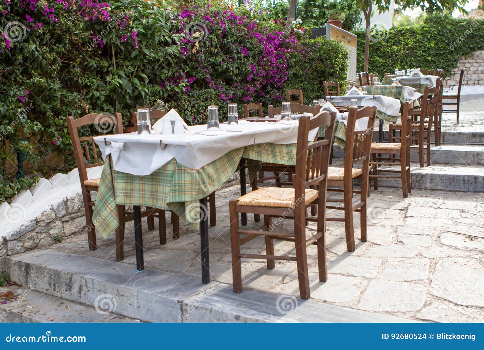 Street Cafe, Athens, Greece Stock Photo - Image of decorating ...