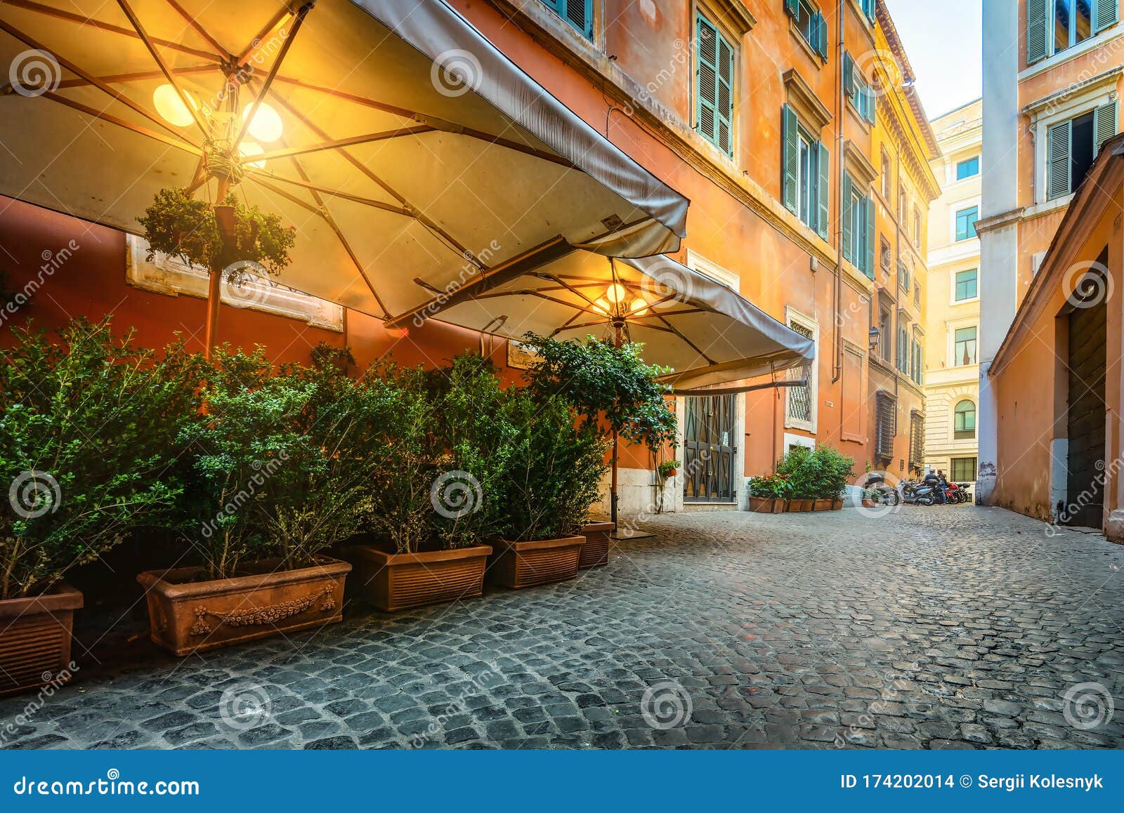 Street cafe in Rome stock photo. Image of culture, alley - 174202014