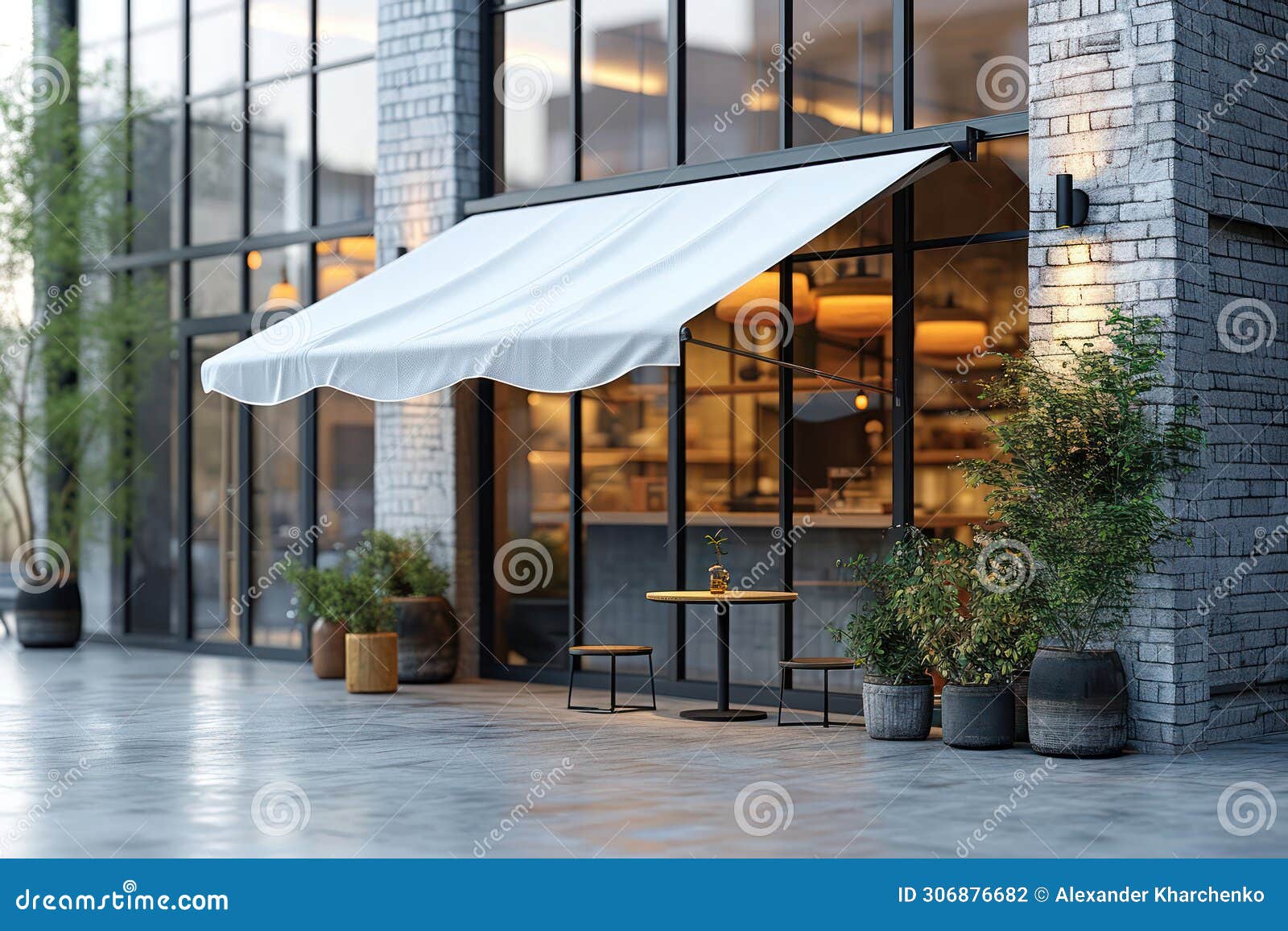 Street Cafe Under a Canopy Extreme Closeup. Generative AI Stock ...