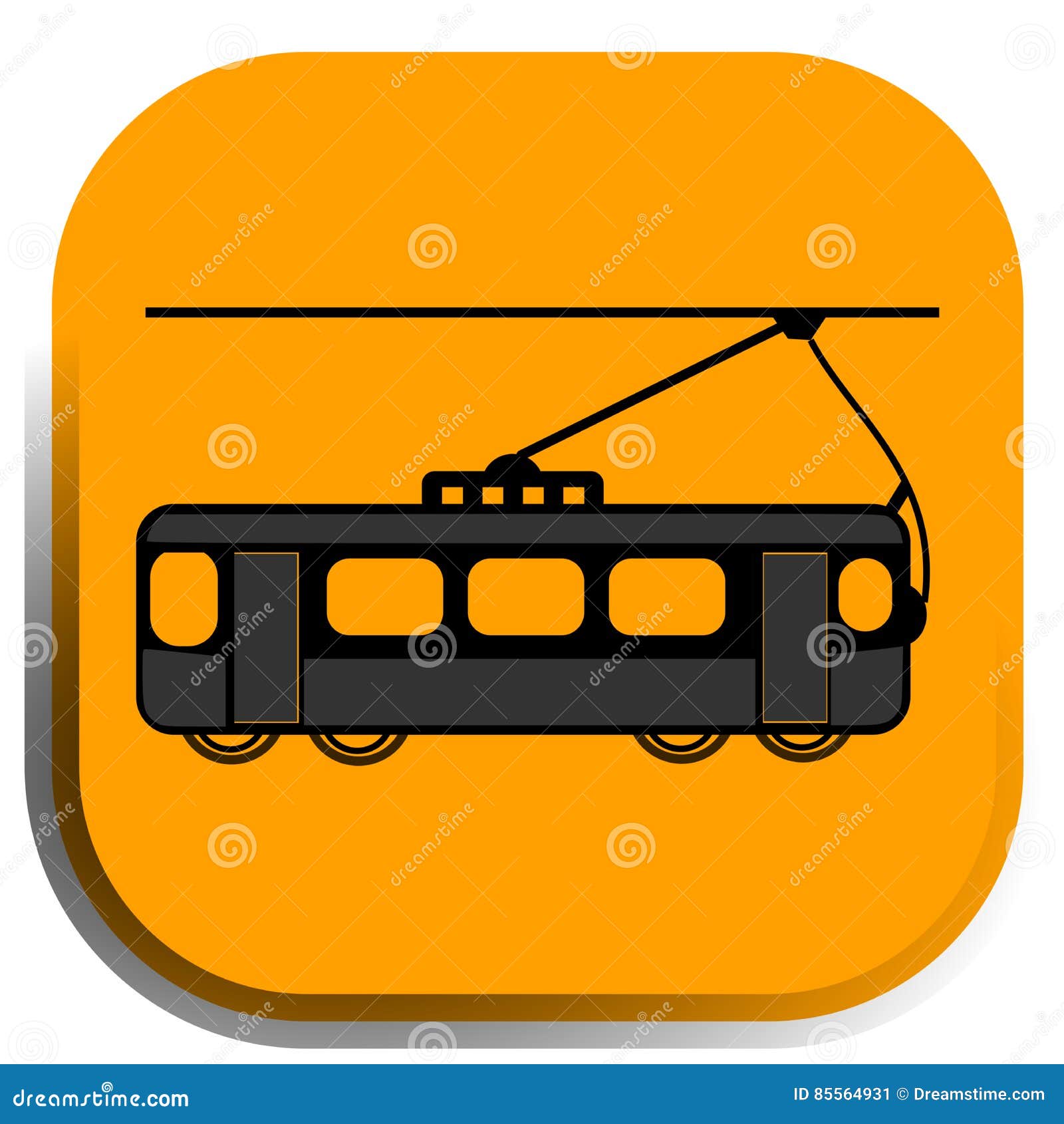 Street car, tram icon stock illustration. Illustration of town - 85564931