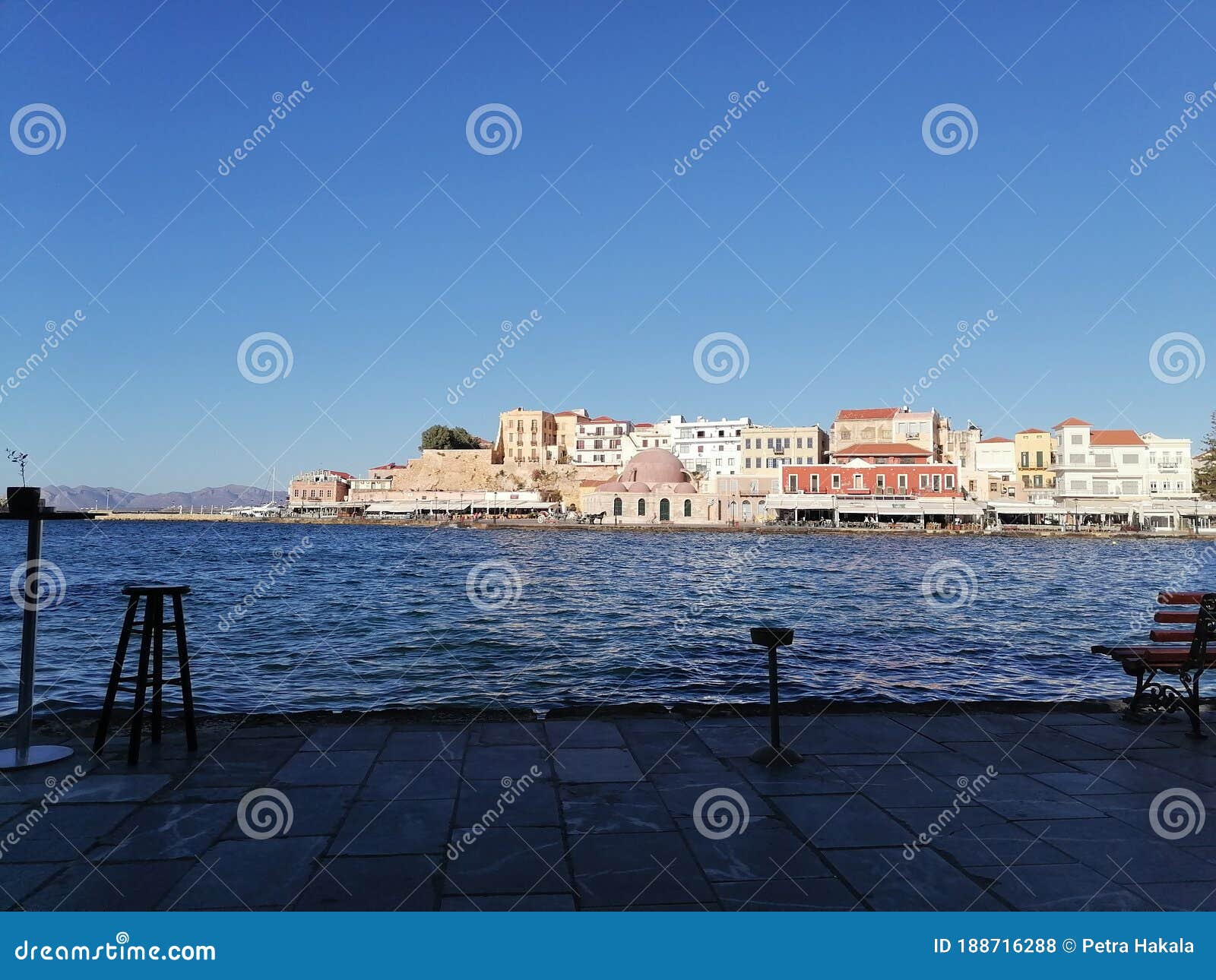 Street of chania stock photo. Image of coast, vacation - 188716288