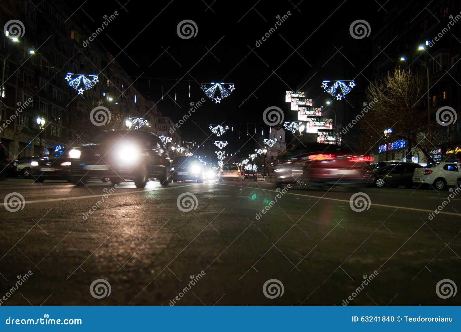 Street christmas lights editorial image. Image of night - 63241840