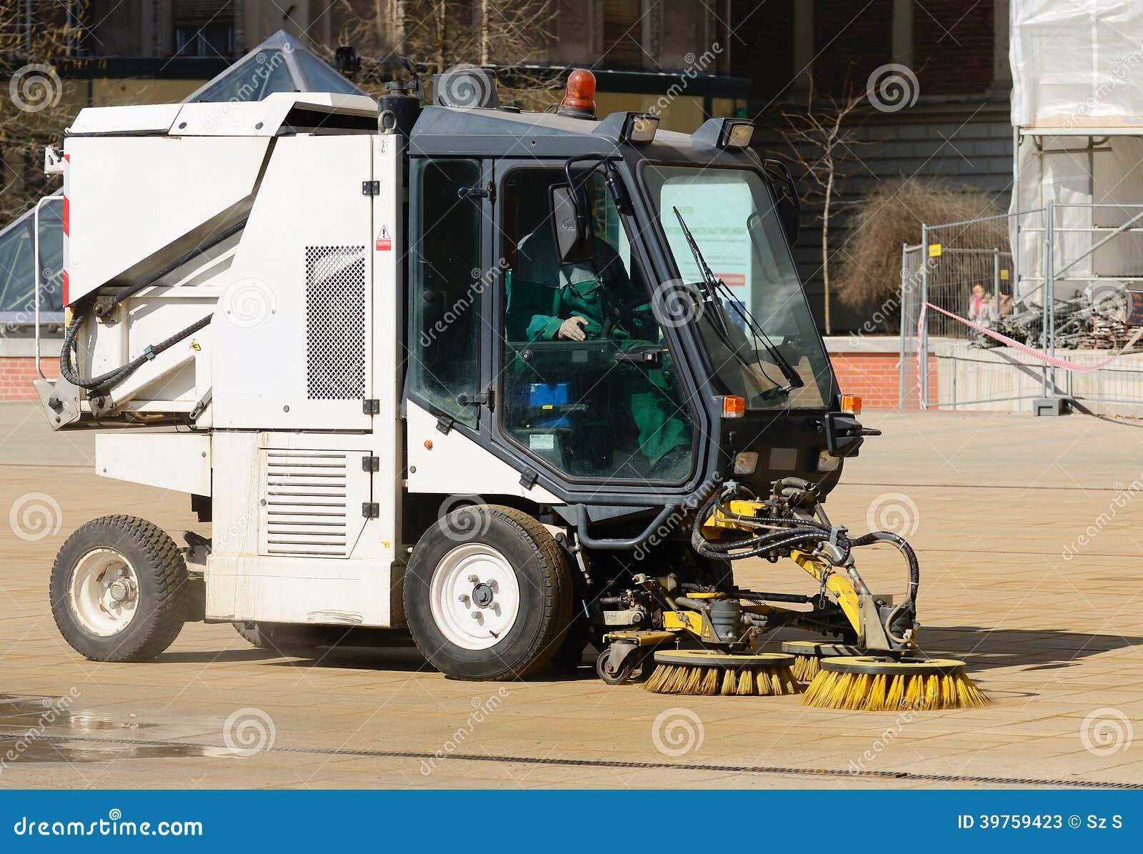 Street cleaner machine stock image. Image of sidewalk - 39759423
