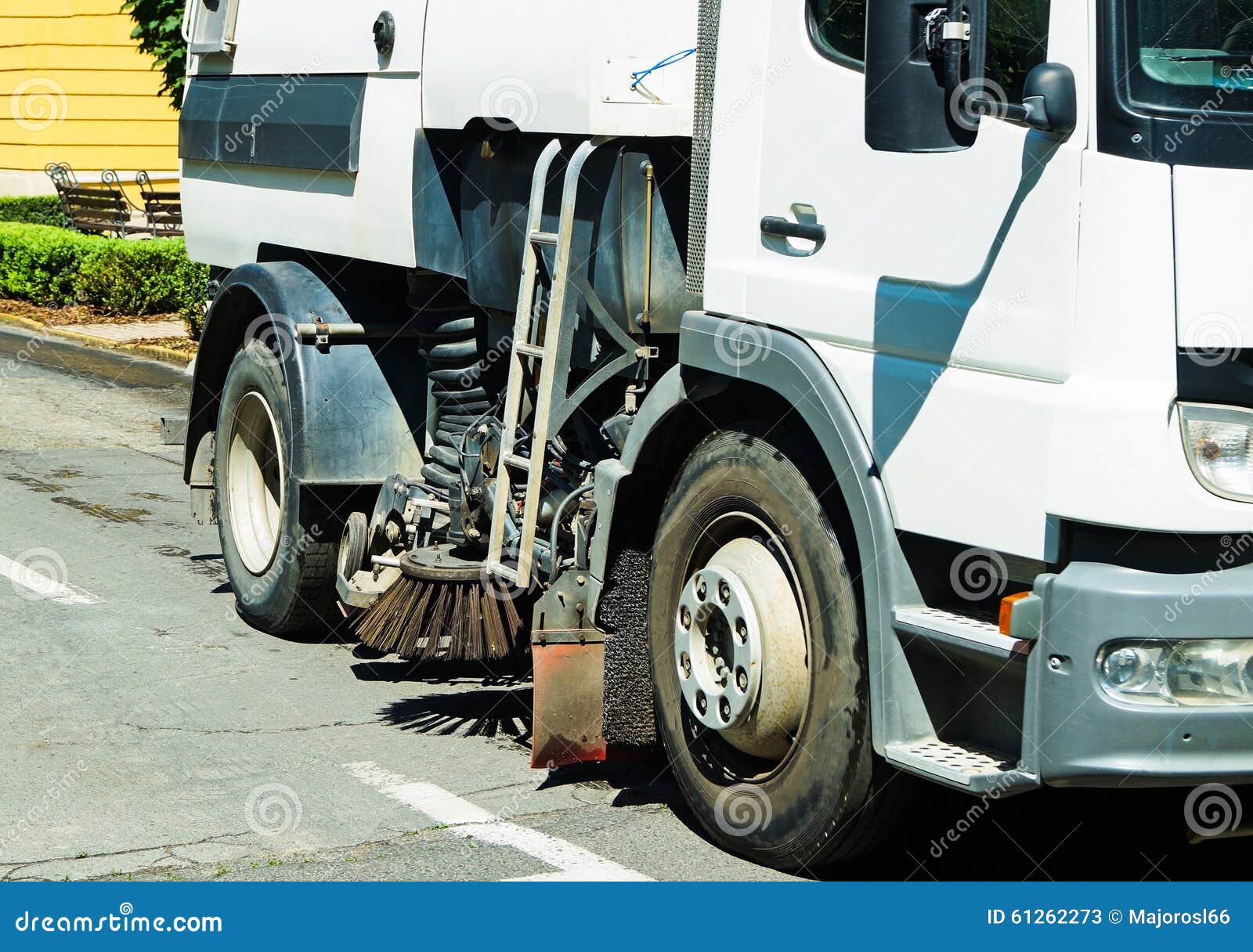 Street cleaner vehicle stock image. Image of outdoors - 61262273
