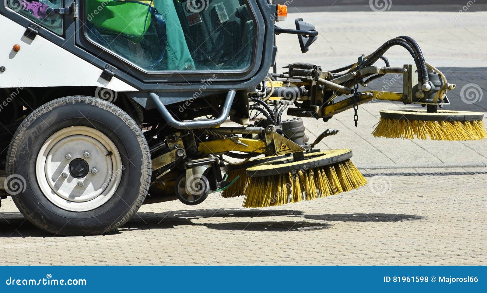 Street cleaner vehicle stock photo. Image of outdoors - 81961598