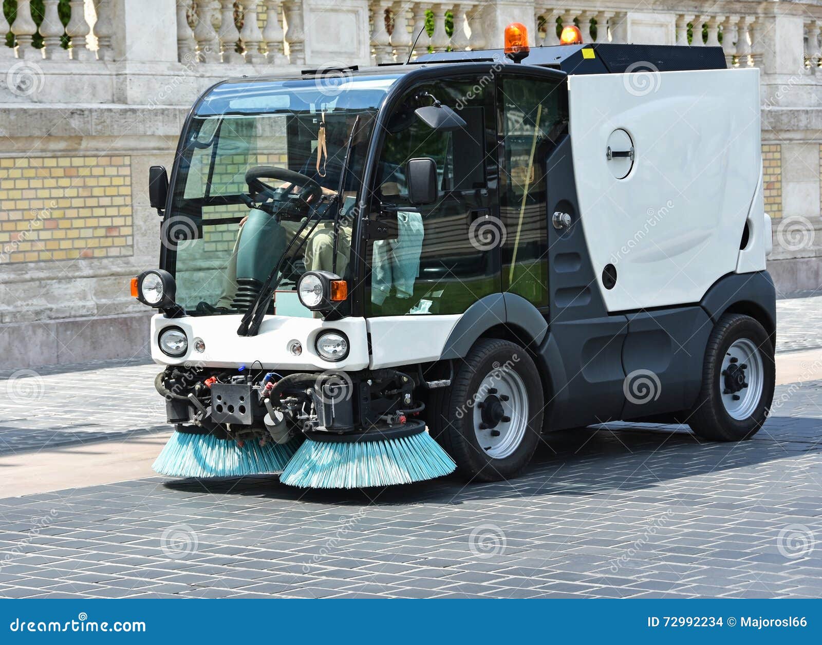 Street Cleaner Vehicle at Work Editorial Stock Image - Image of paving ...