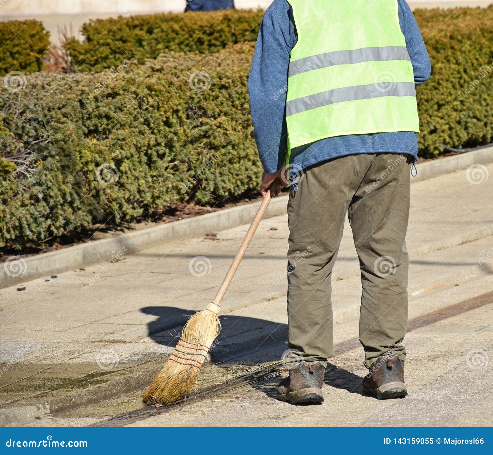 Street Cleaner at Work on the Road Stock Image - Image of reflective ...