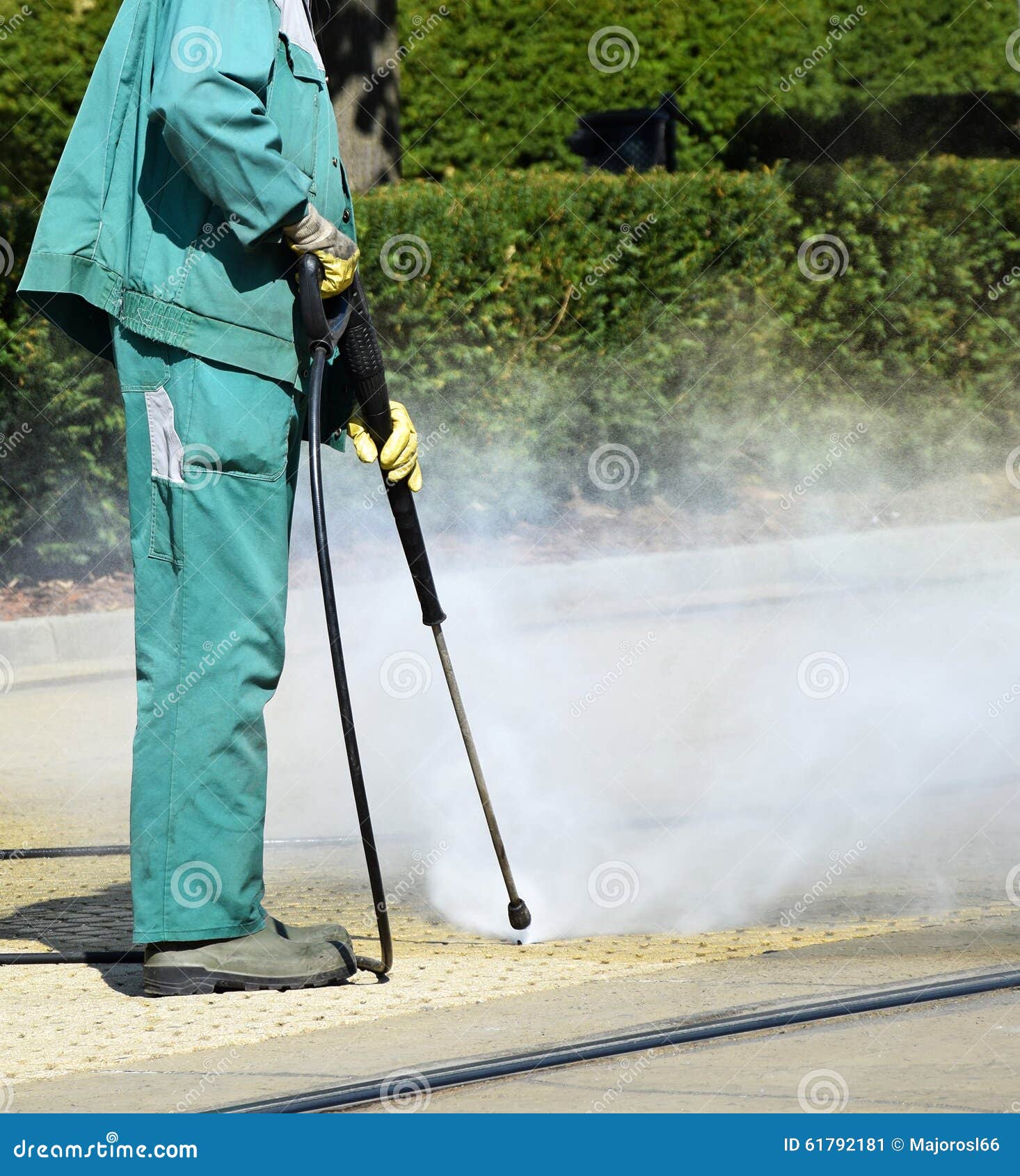 Street cleaner is working stock image. Image of work - 61792181