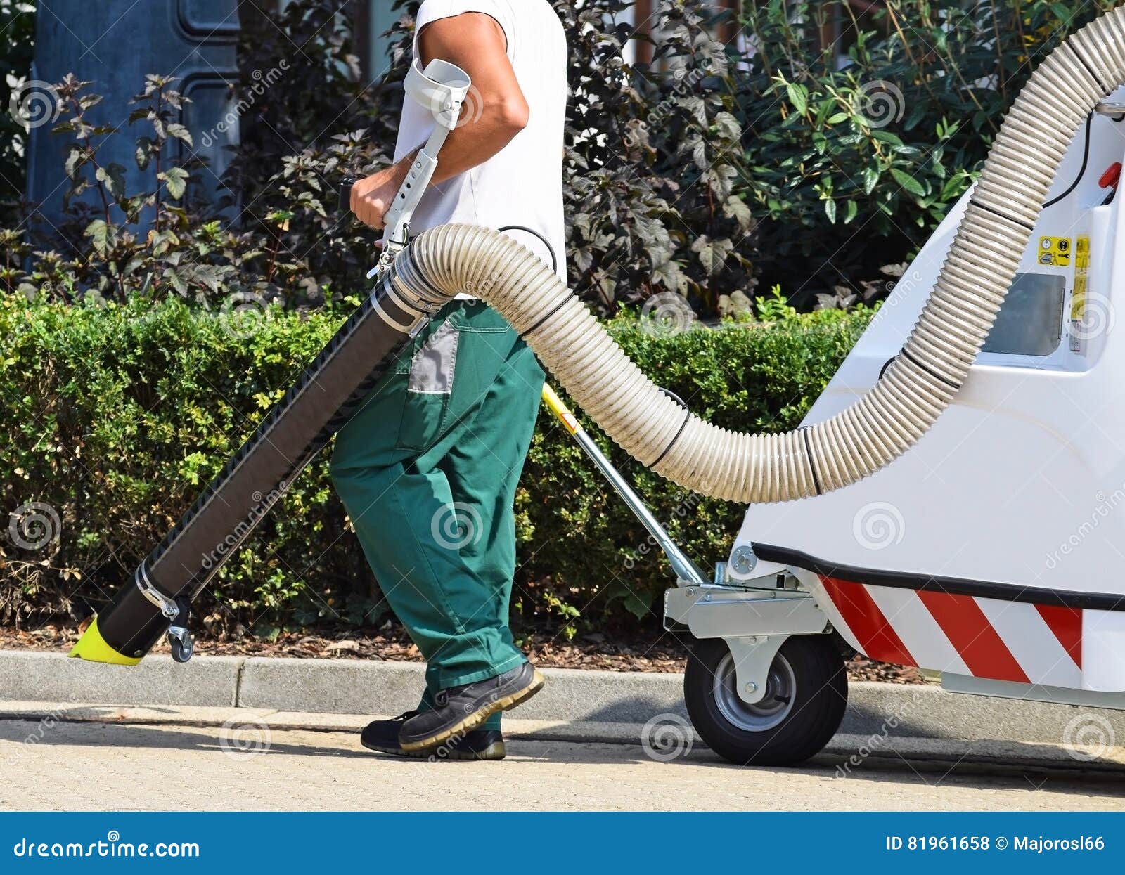 Street Cleaner Works with a Vacum Cleaner Stock Photo - Image of ...