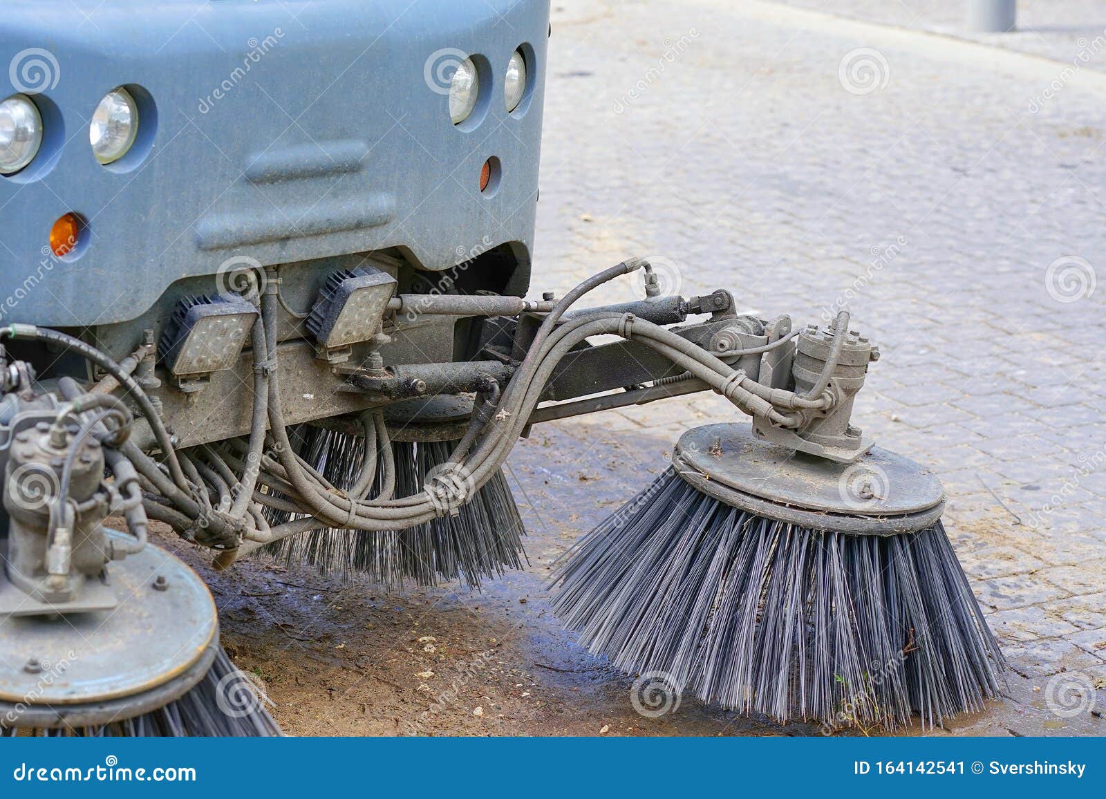 Street cleaning machine stock image. Image of dust, industry - 164142541