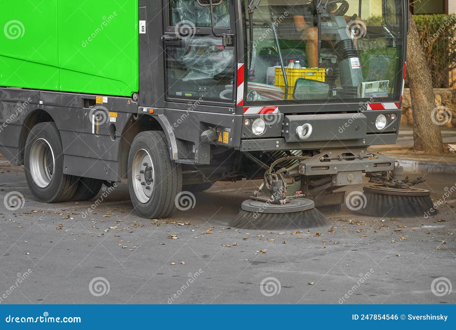 Street Cleaning Machine on the Street Stock Photo - Image of garbage ...
