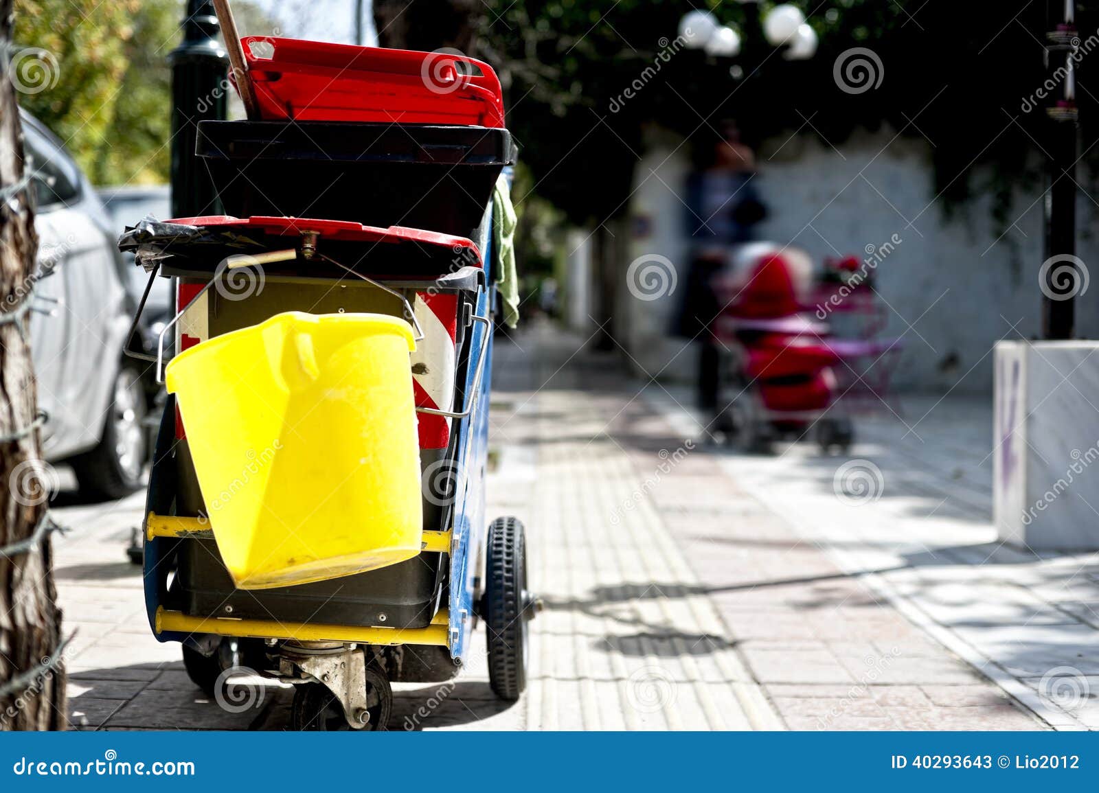 Street cleaning tools stock image. Image of trash, tools - 40293643