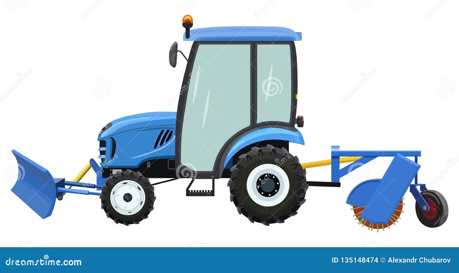 Street cleaning tractor stock vector. Illustration of illustrations ...