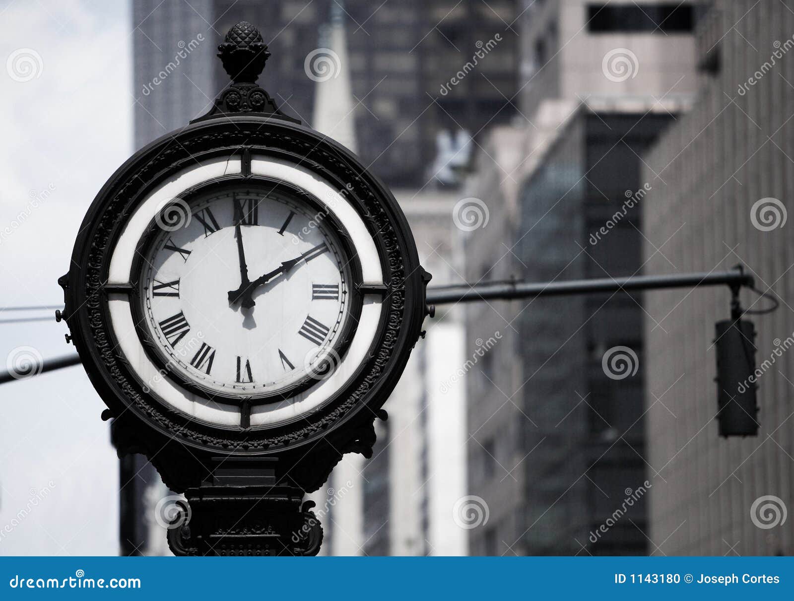 Street clock stock photo. Image of glass, graphic, reflection - 1143180