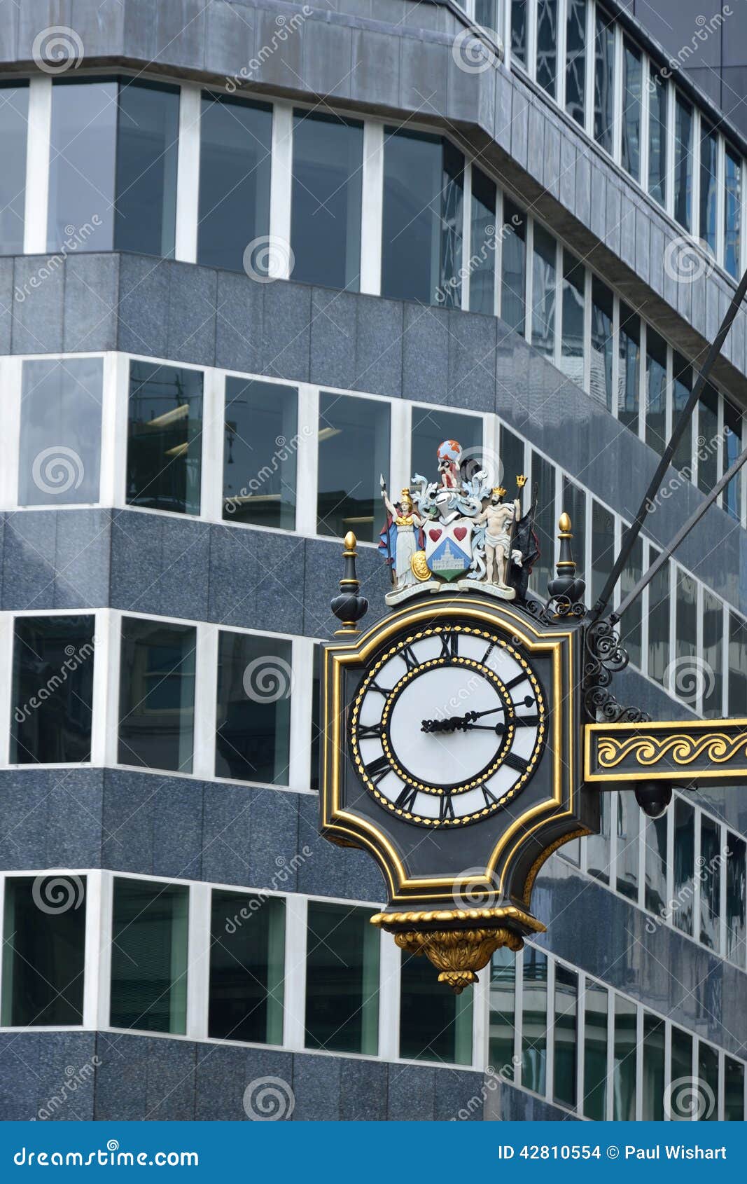 Street Clock City of London Stock Photo - Image of american, white ...