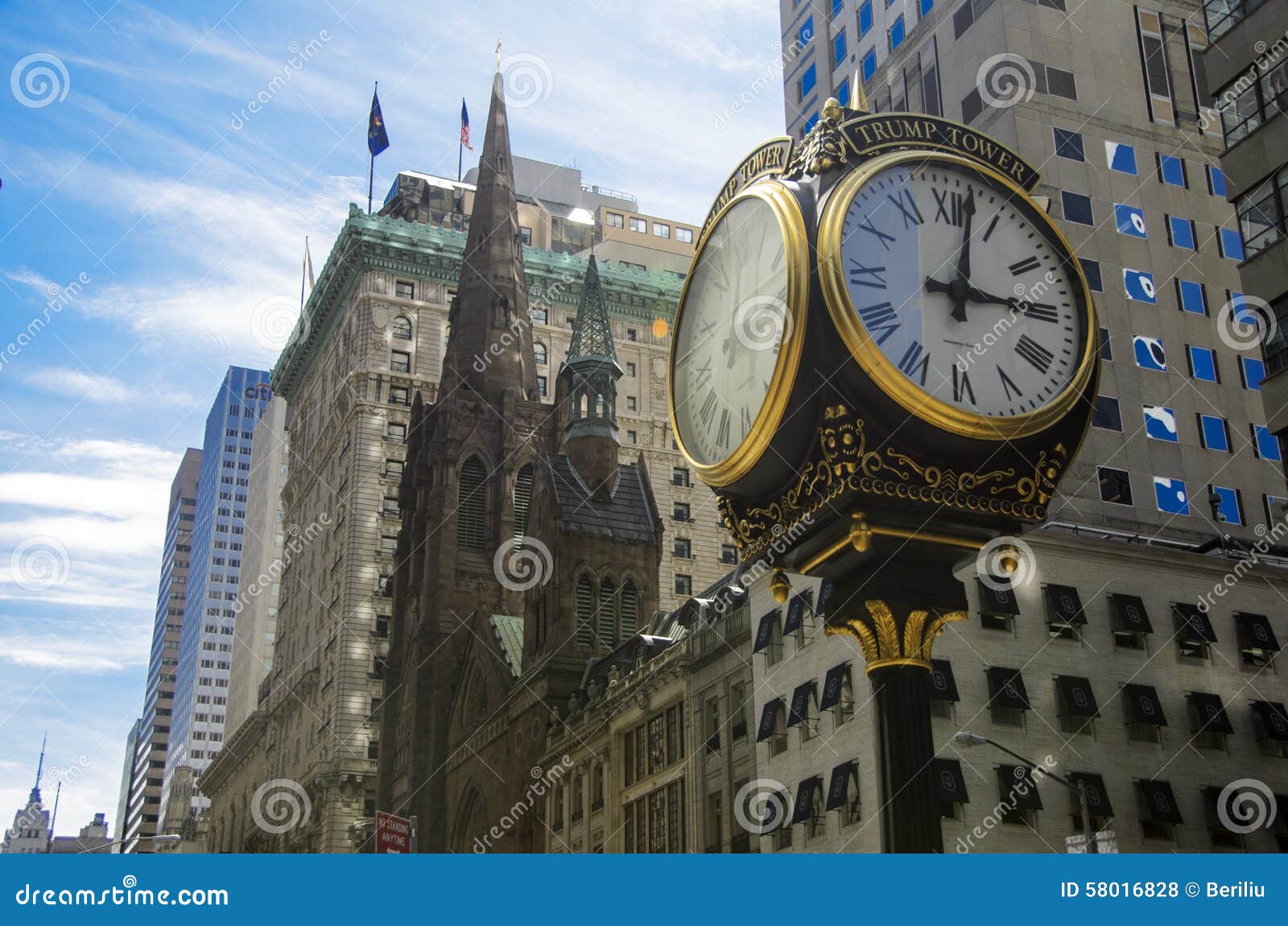 Street clock editorial stock photo. Image of york, church - 58016828