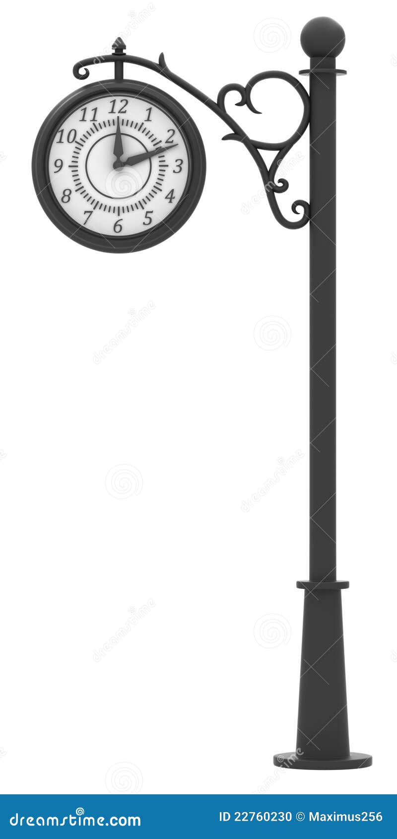 Street Clock in the Old Style Stock Illustration - Illustration of ...