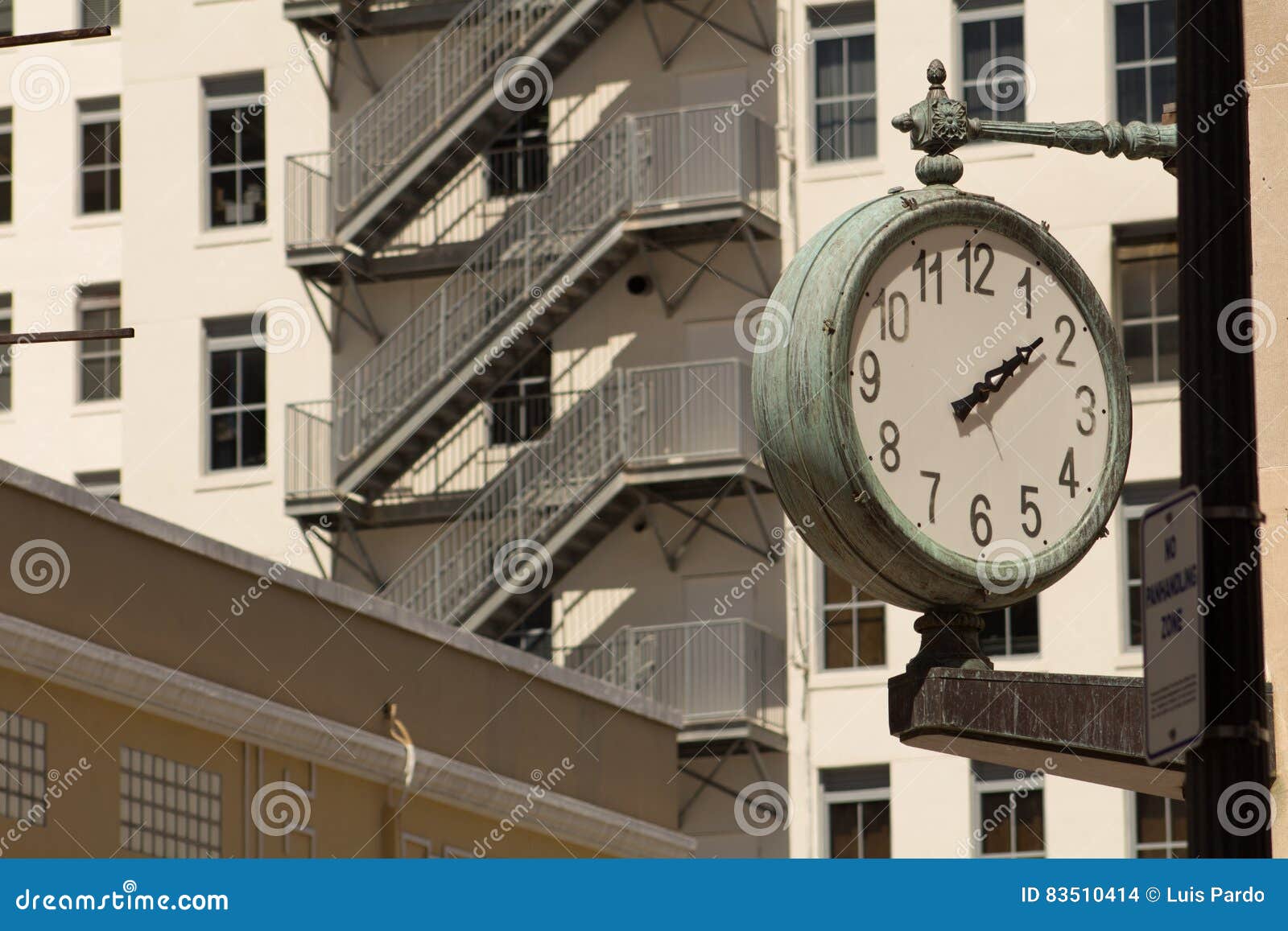 Street clock stock photo. Image of windows, stairs, vintage - 83510414