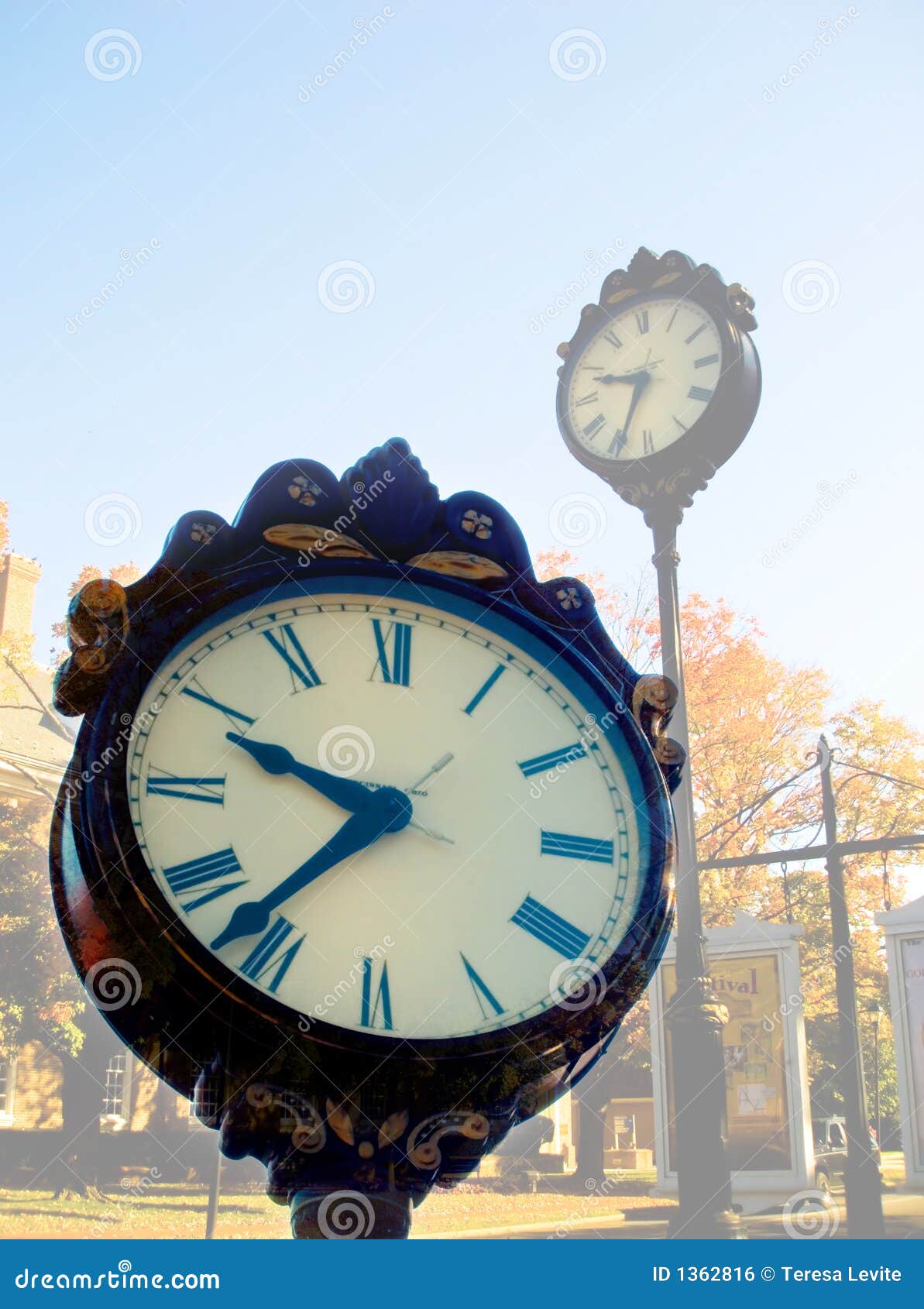 Street clocks stock photo. Image of mechanical, time, timepiece - 1362816