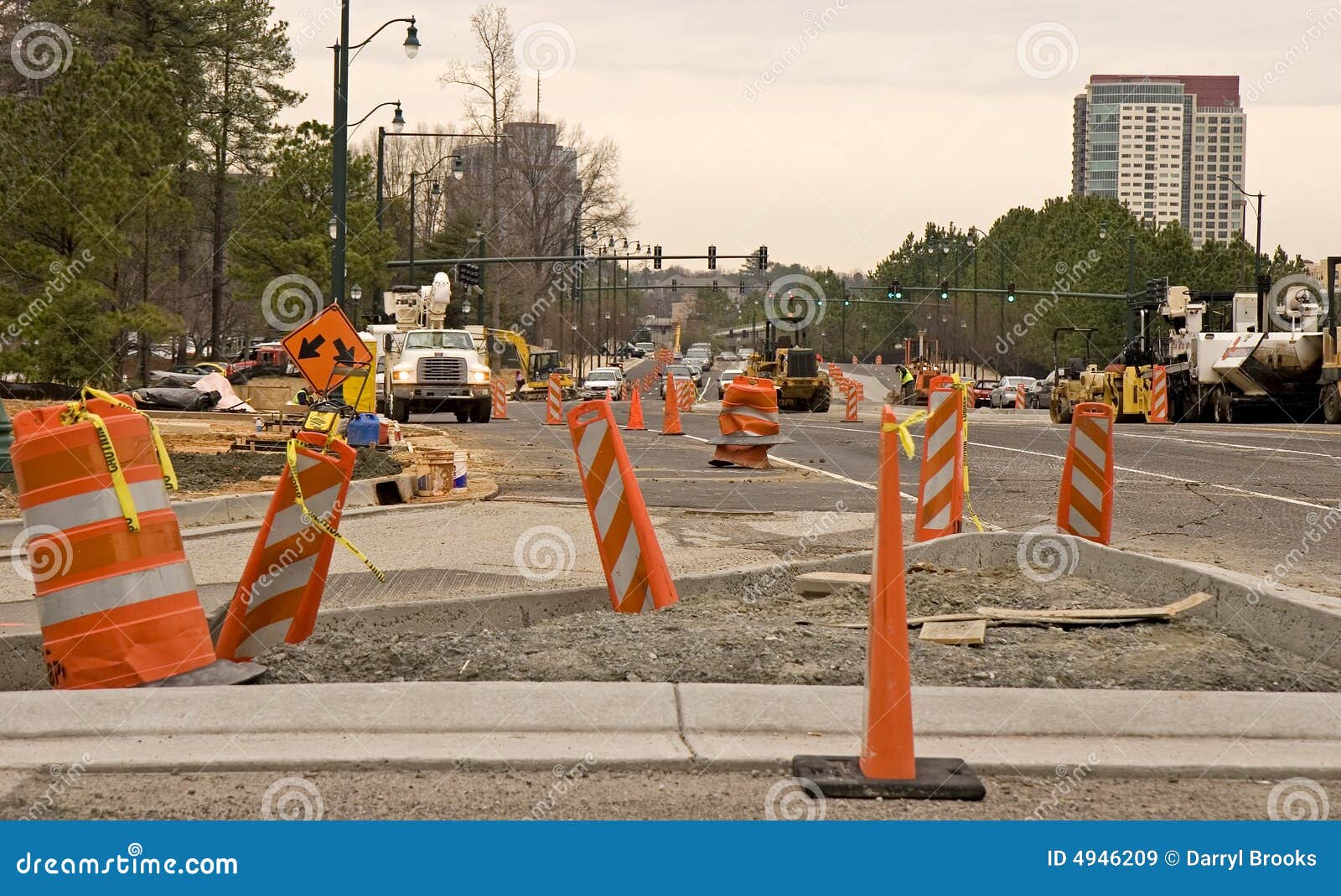 Street Construction stock image. Image of work, orange - 4946209
