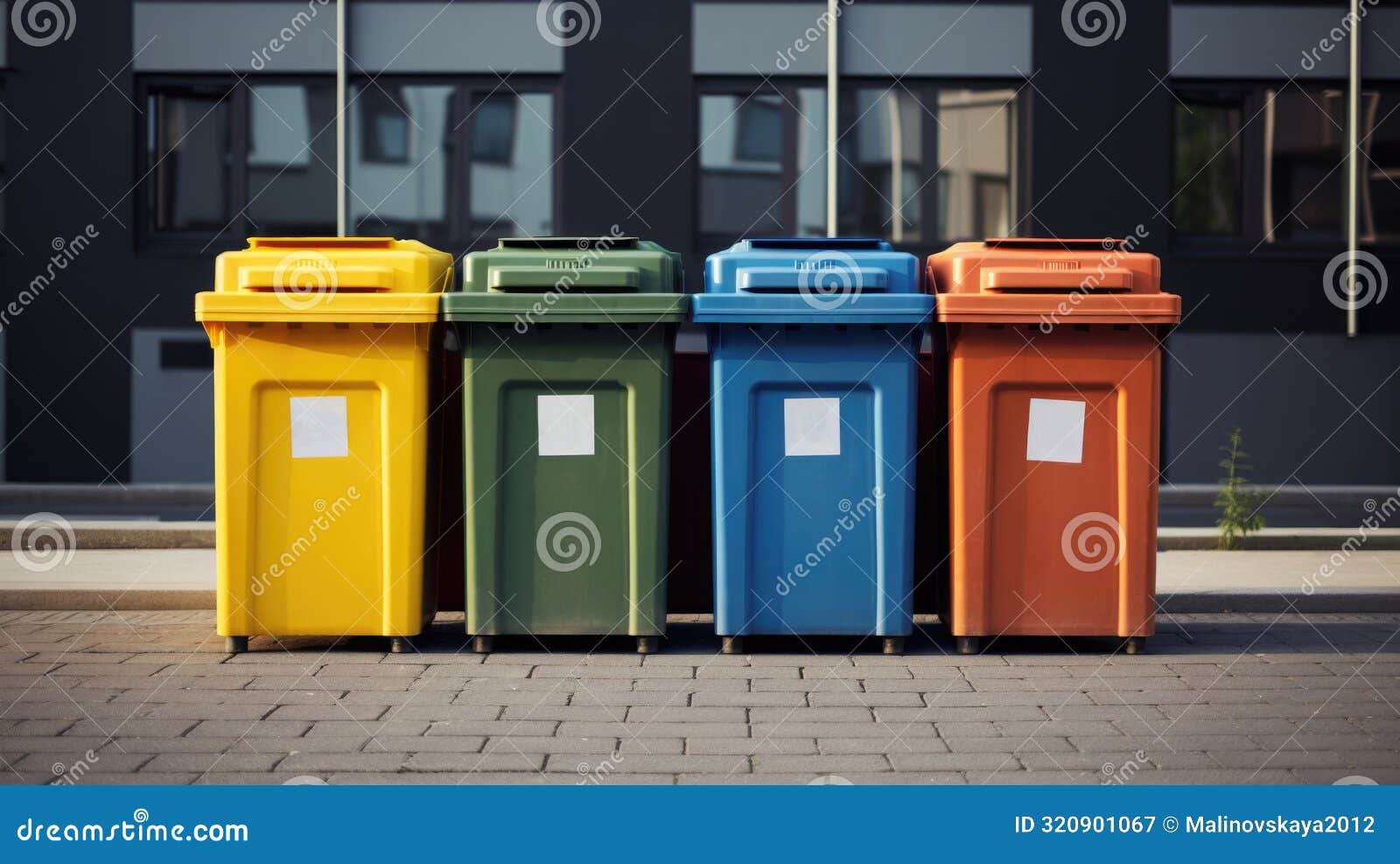 Street Containers for Sorting Waste Stock Image - Image of urban, paper ...