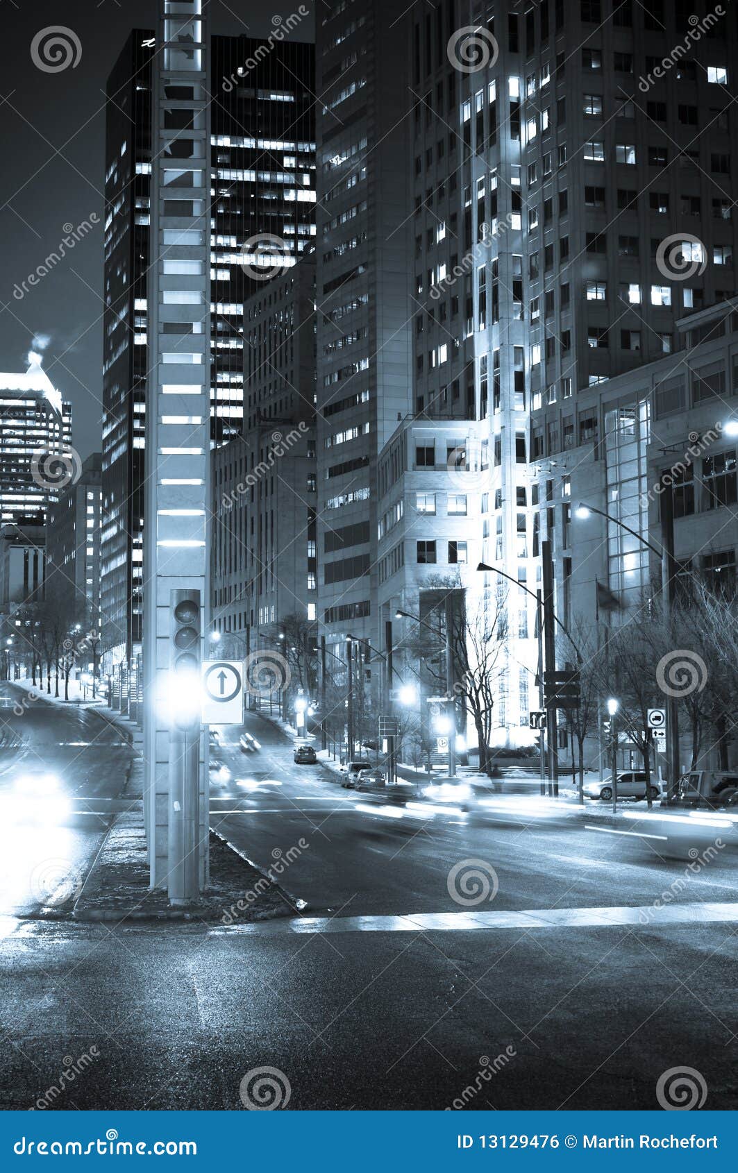 Street corner at night stock photo. Image of cityscape - 13129476
