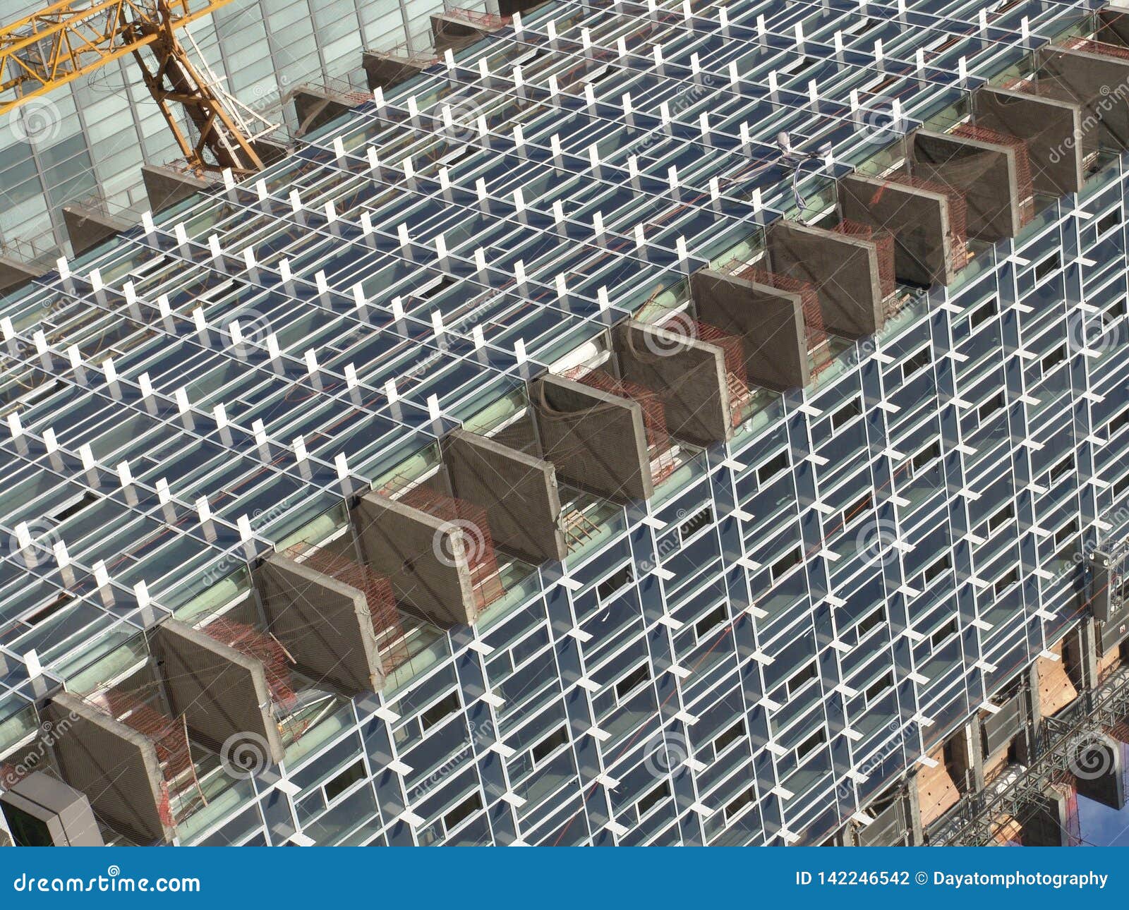 Street Corner View of a Construction Site of a Skyscraper Building ...