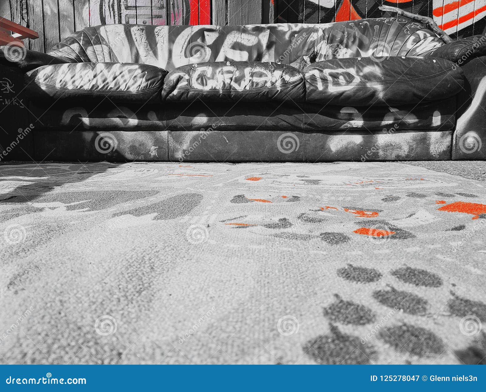 Street Couch stock image. Image of couch, street, black - 125278047