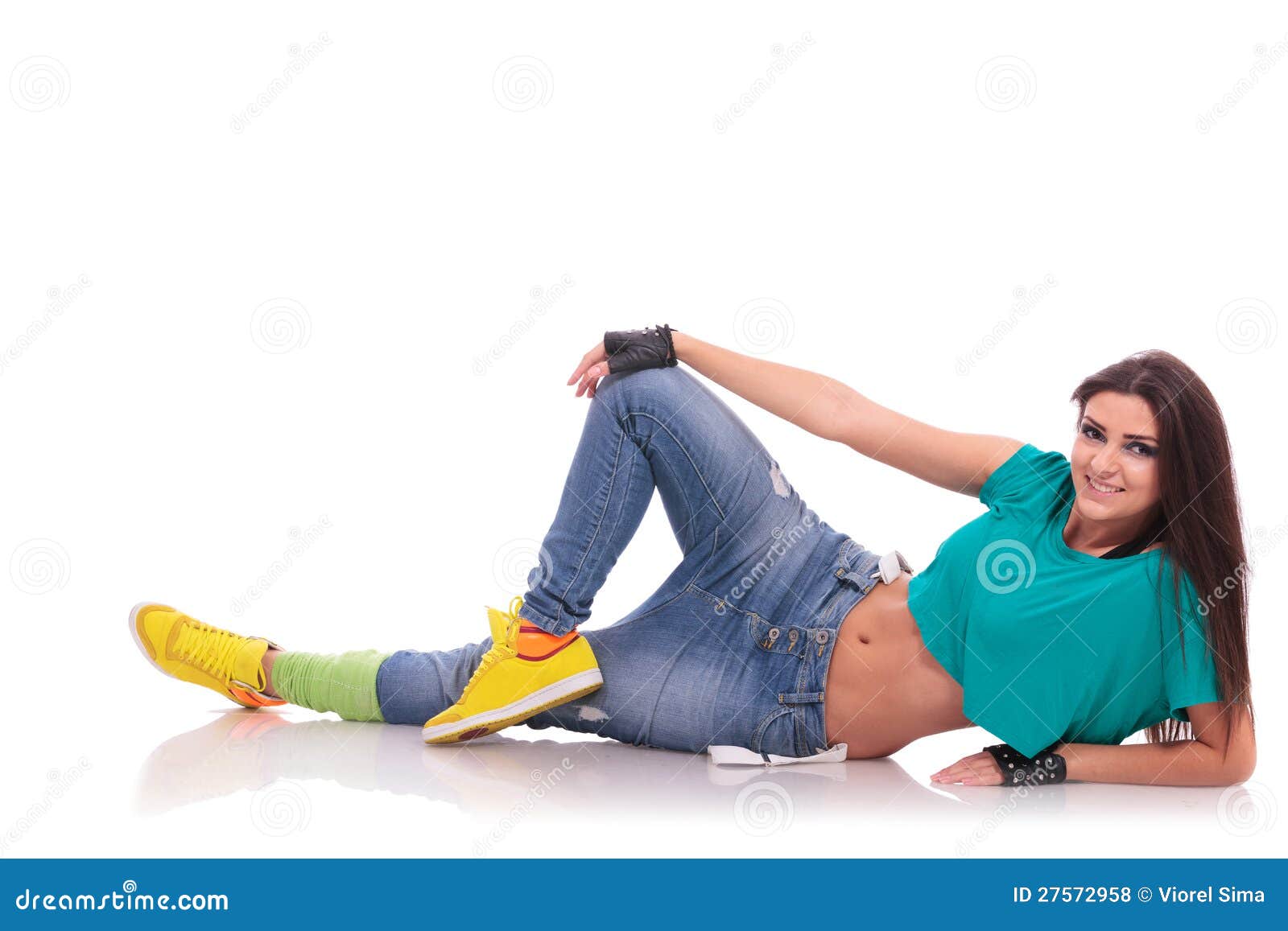 Street Dancer Laying on the Floor Stock Photo - Image of floor, sitting ...