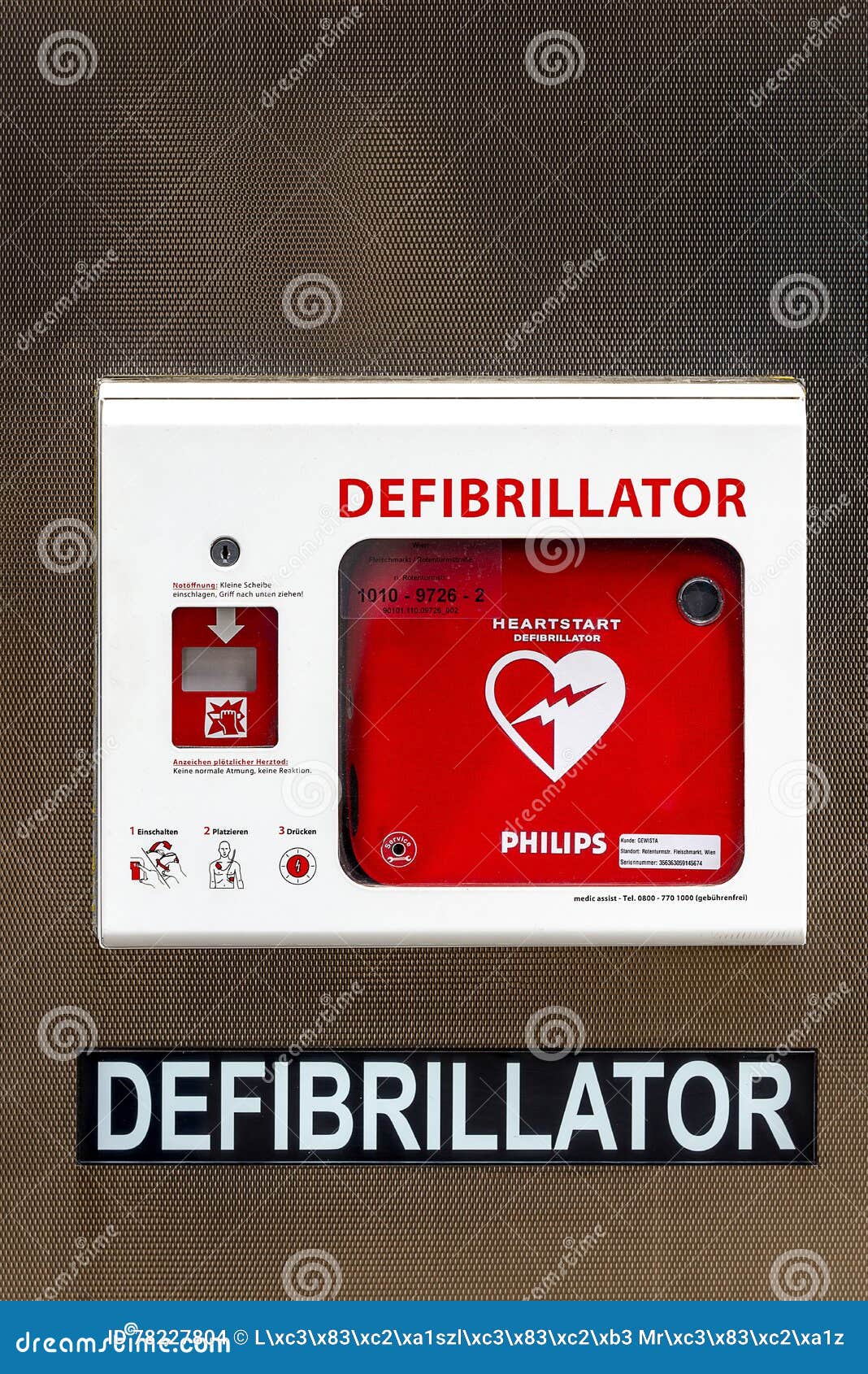 A Public Defibrillator In A Kiosk In A British Street For Use By Anyone ...