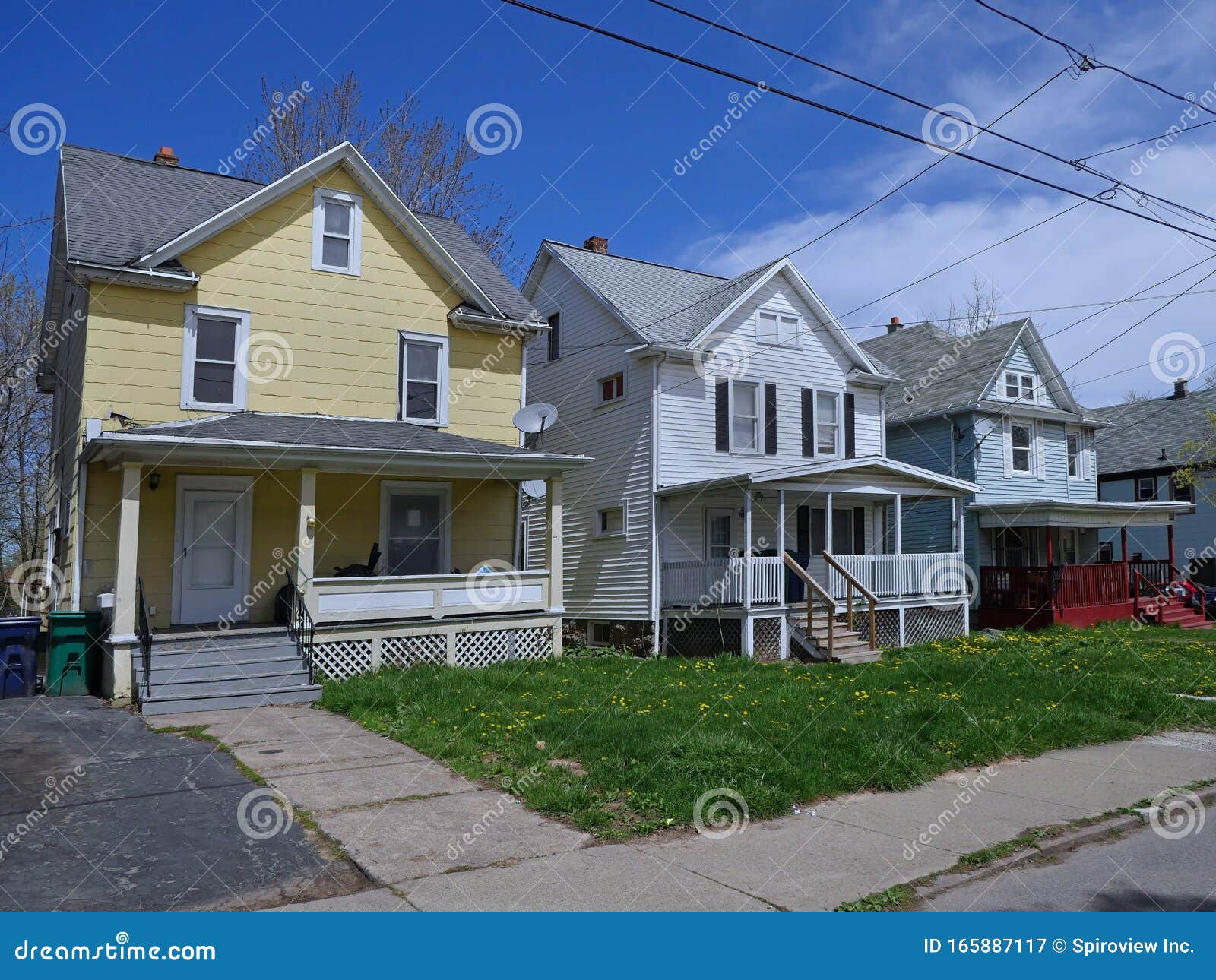 Street of Detached Working Class Houses Stock Image - Image of working ...
