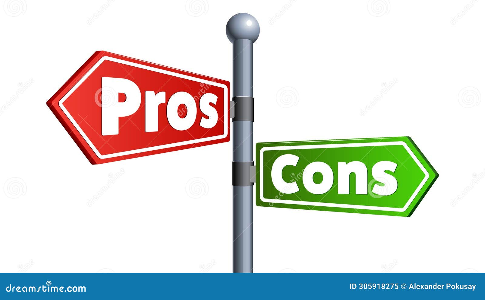 Street Direction Sign Pros and Cons Vector Stock Illustration ...